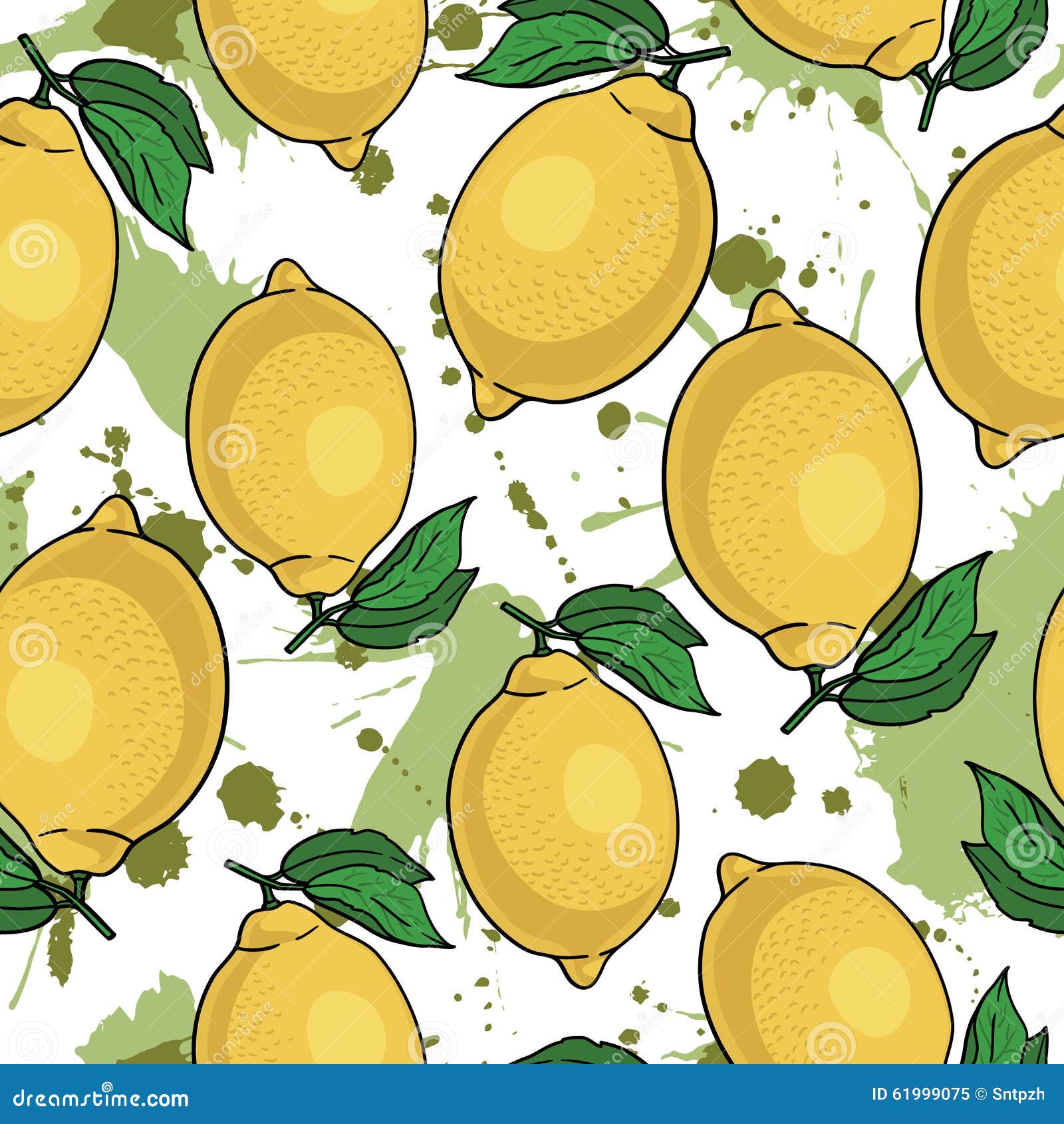 Seamless Pattern with Yellow Lemons - Illustration Stock Vector ...