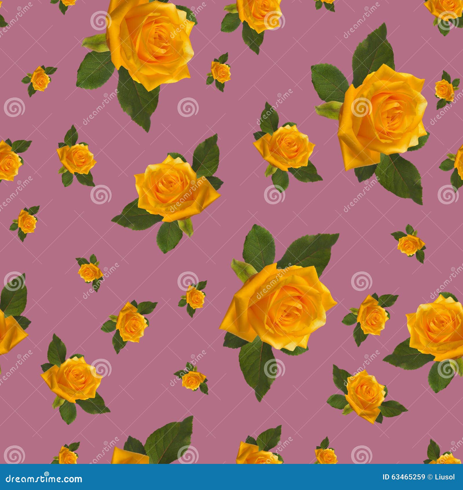 Seamless Pattern Yellow Rose Stock Illustration - Illustration of ...
