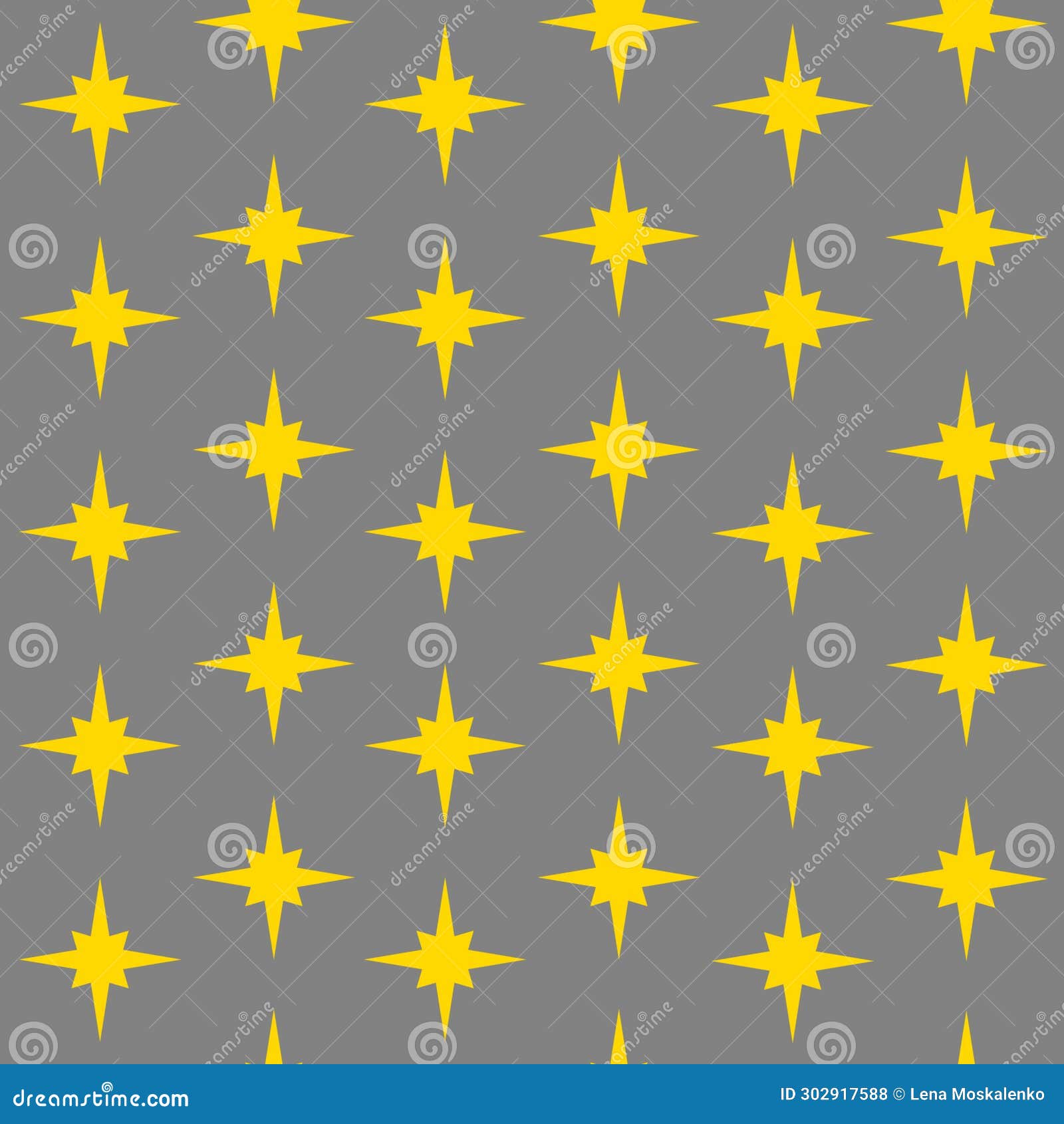 Seamless Pattern with Yellow Shining Stars Stock Vector - Illustration ...