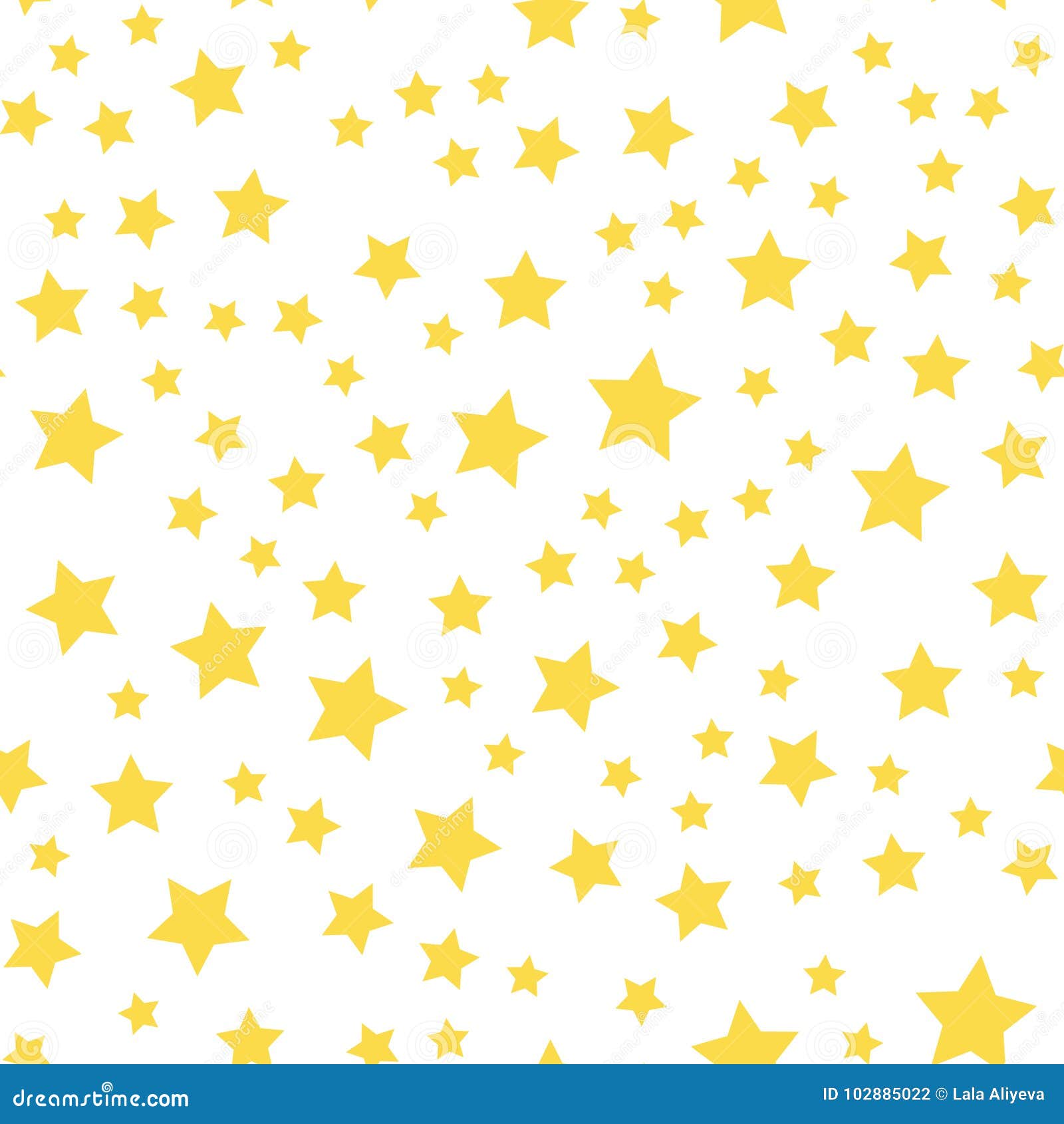 Seamless Pattern with Yellow Stars on White Background. Stock ...
