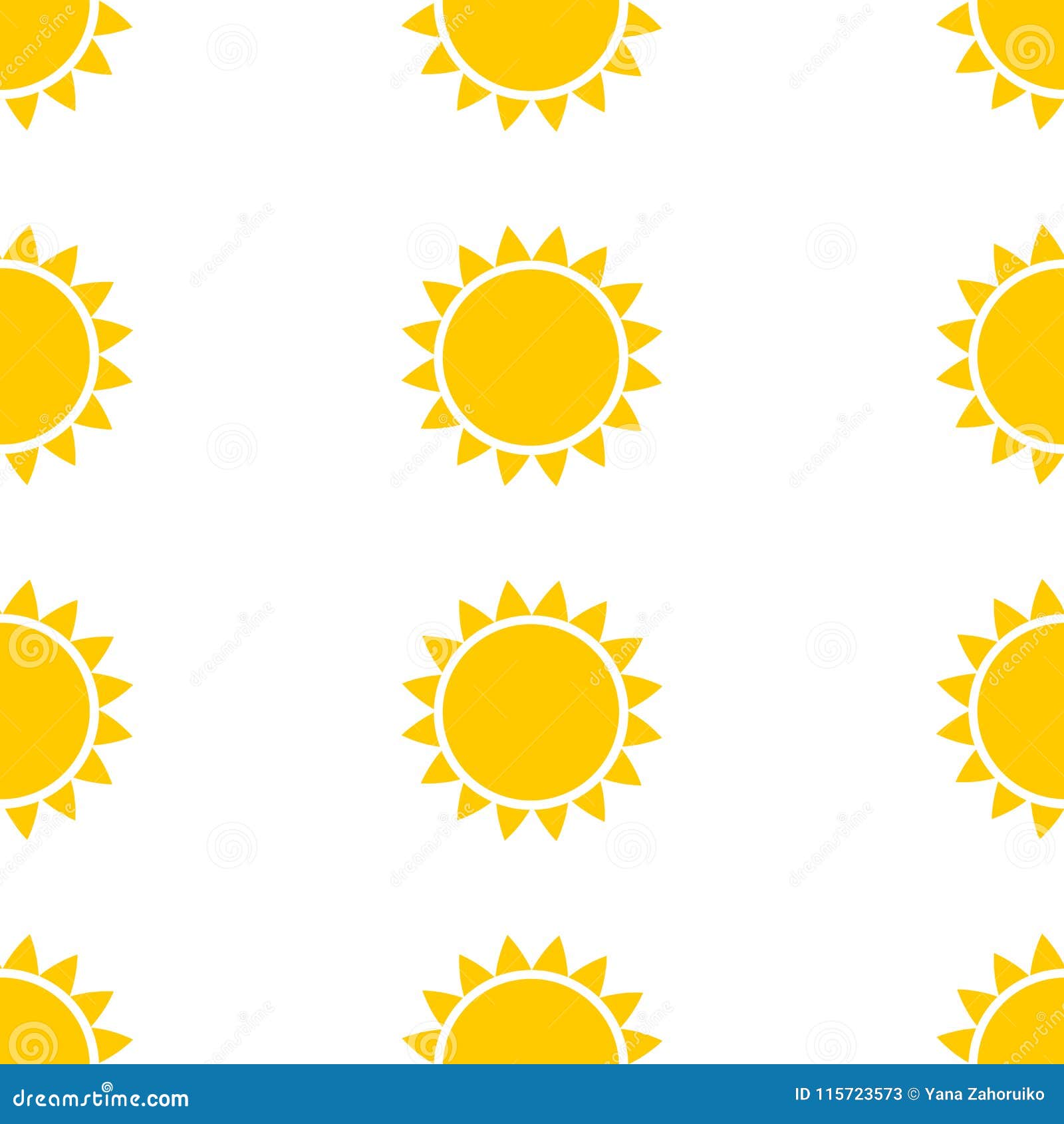 Seamless Pattern from the Yellow Sun. Colorful Background Stock Vector ...
