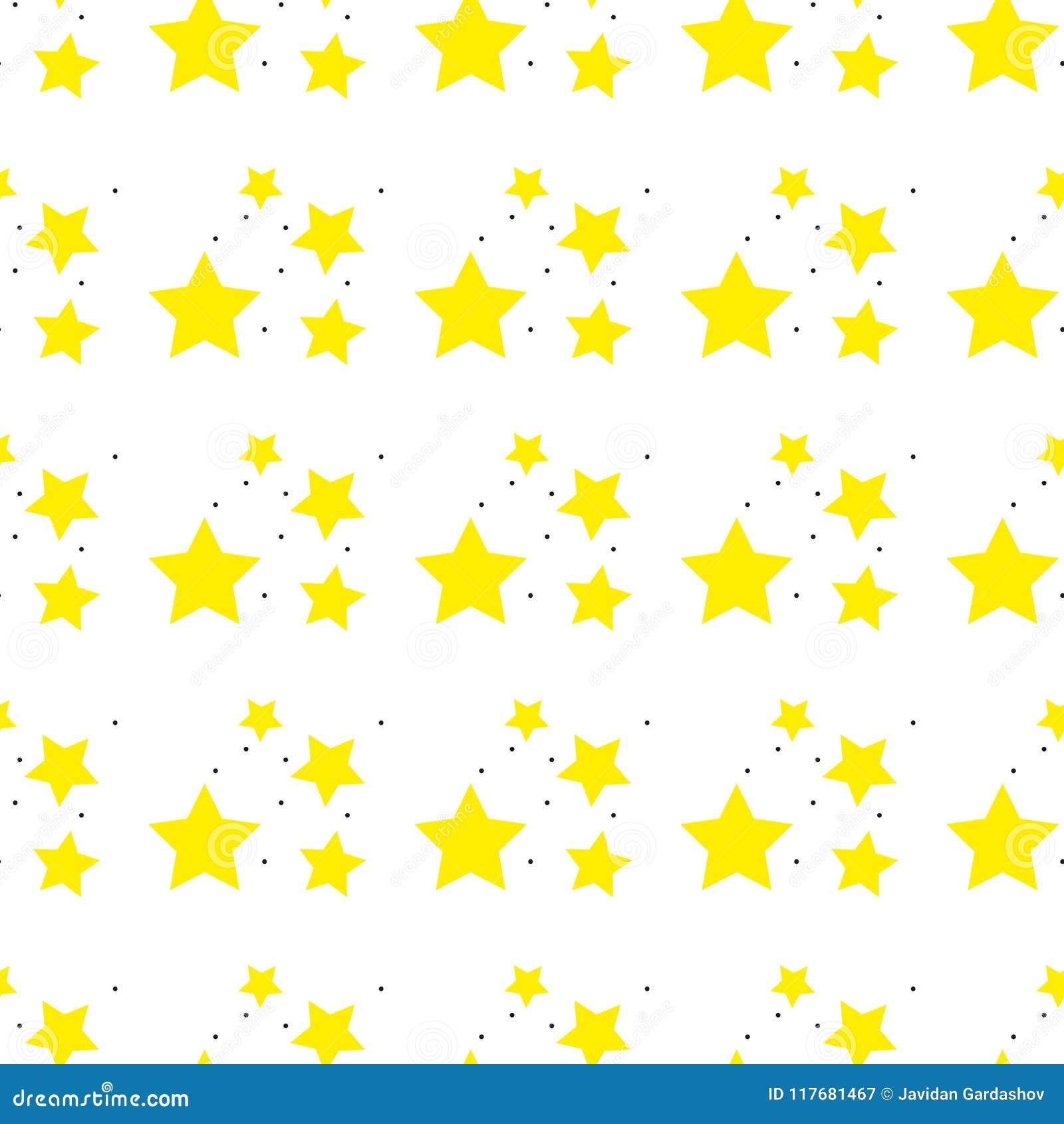 A Seamless Pattern of a Yellow Vector Star. Stars Pattern. Seamless ...