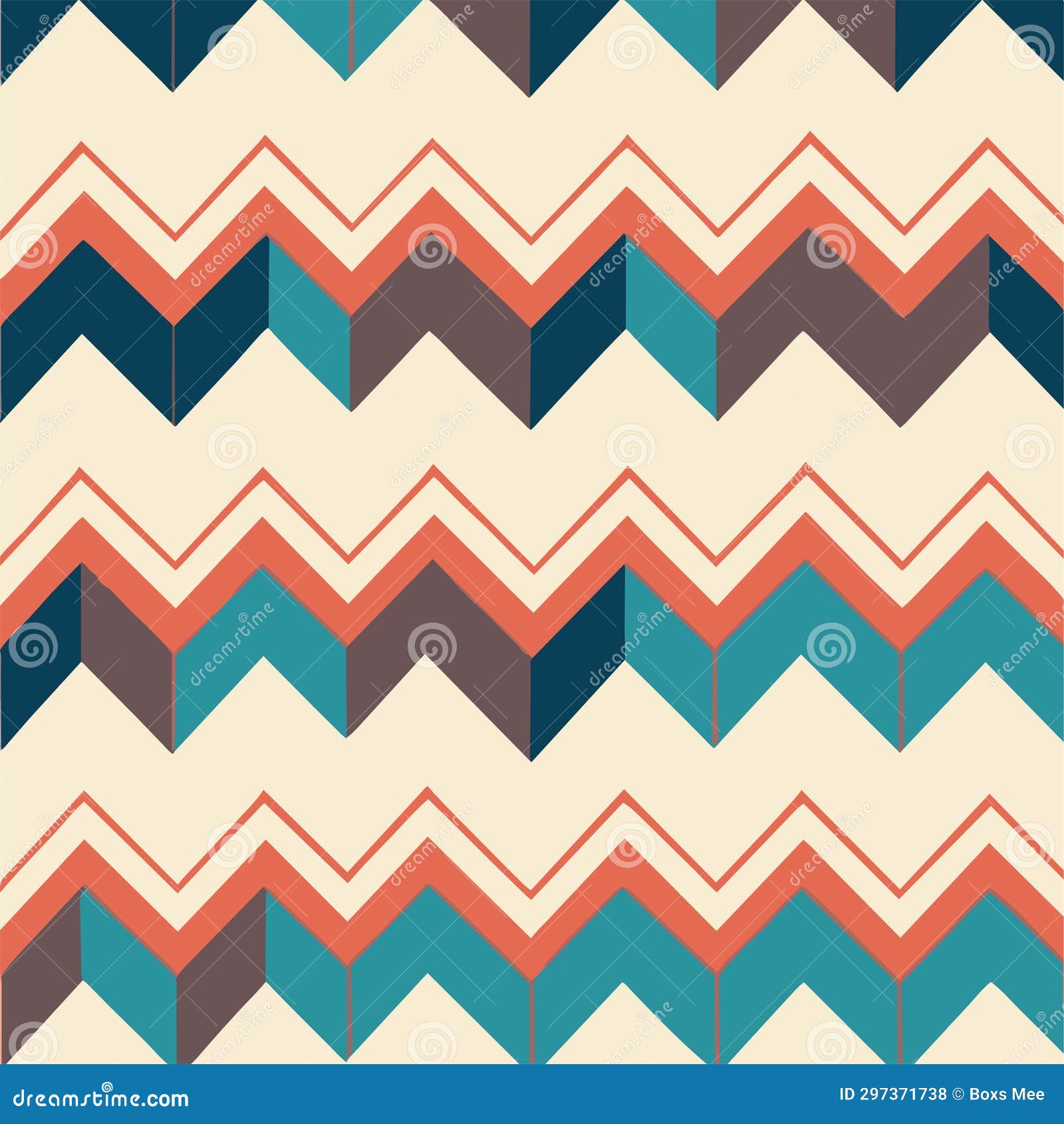 Seamless Pattern with Zigzag in Retro Style. Vector Illustration AI Generated Stock Vector ...