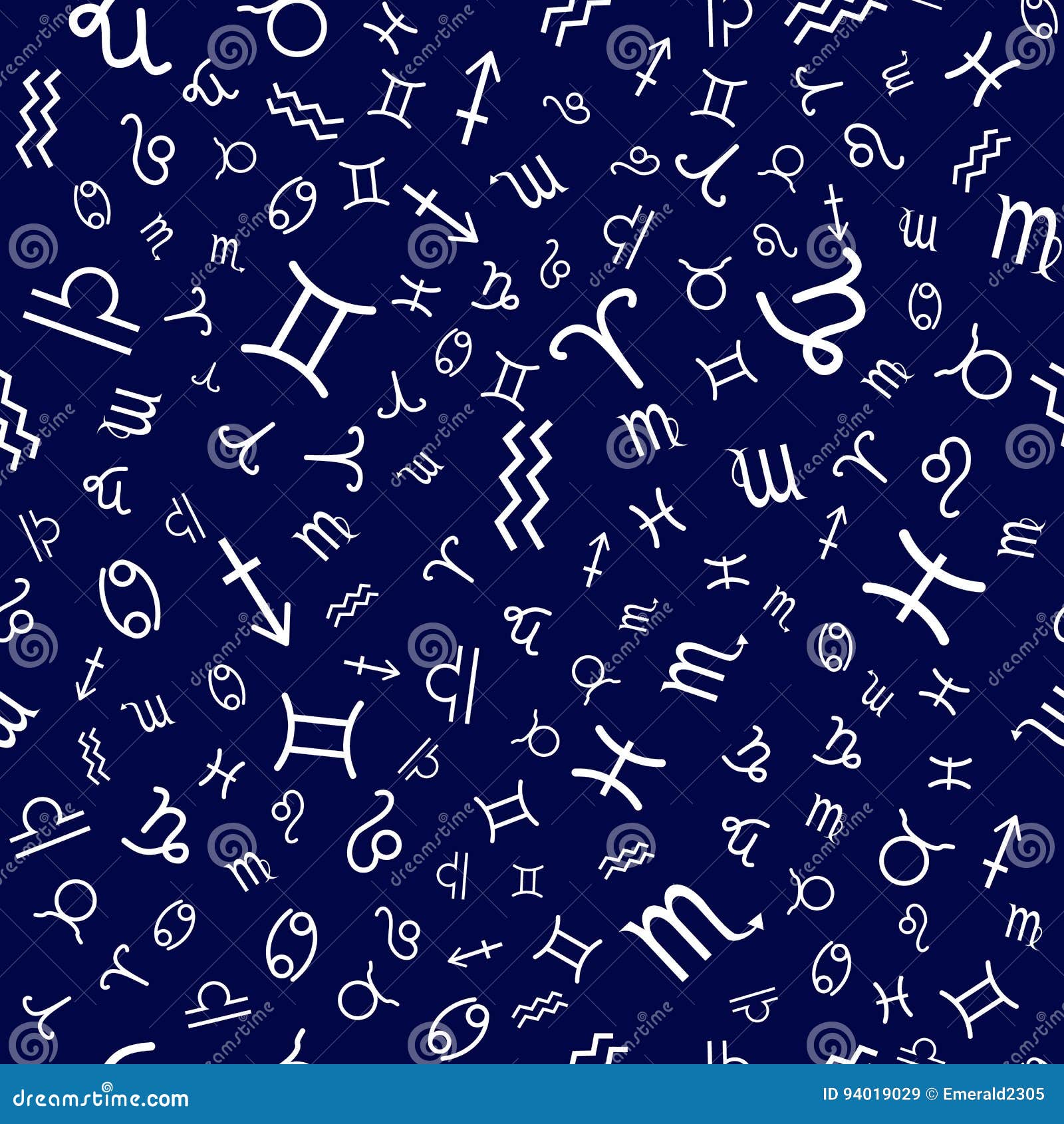 Seamless Pattern with Zodiac Signs Stock Vector - Illustration of ...