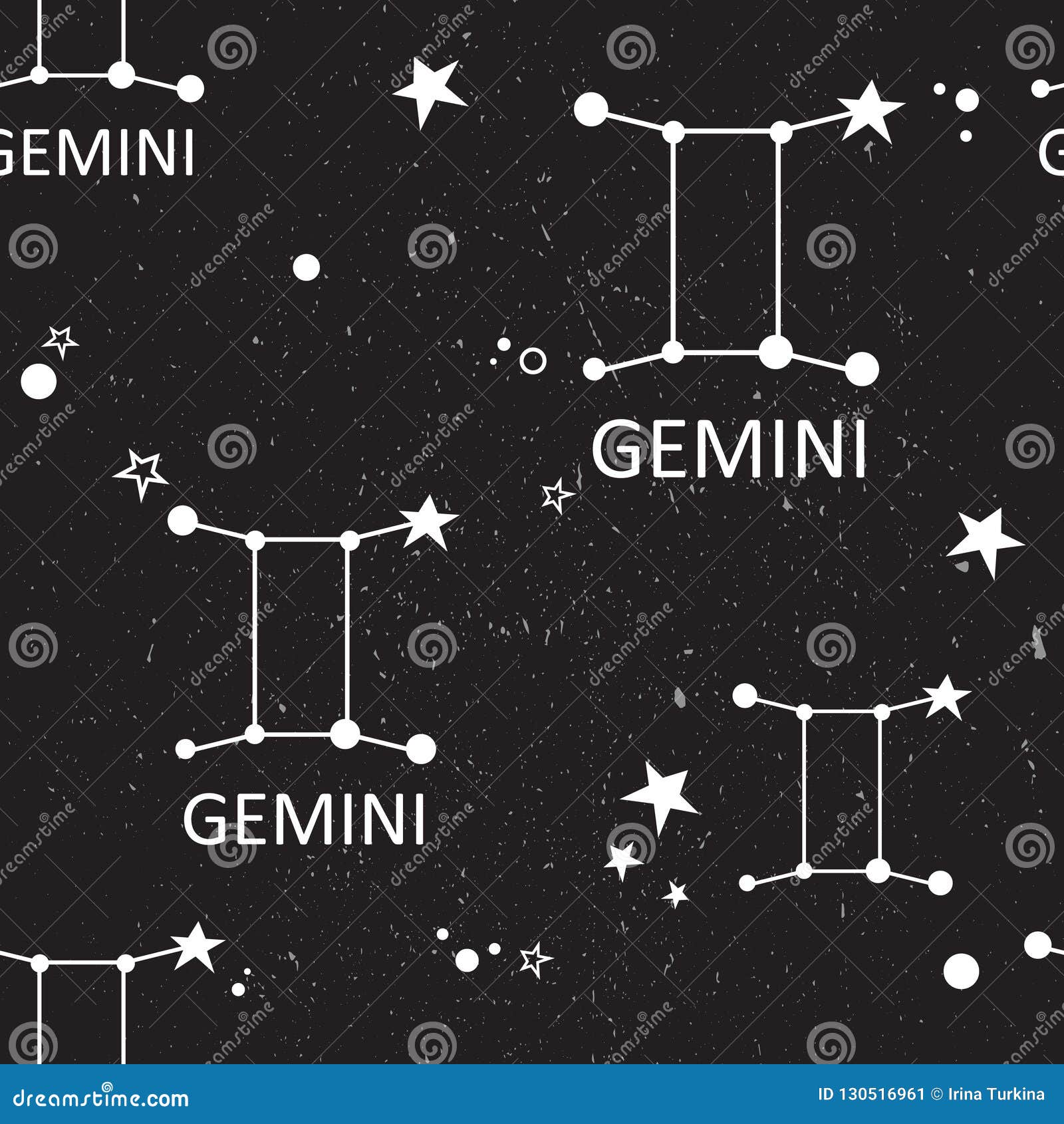 Seamless Pattern with Zodiac Signs, Gemini Stock Vector - Illustration ...