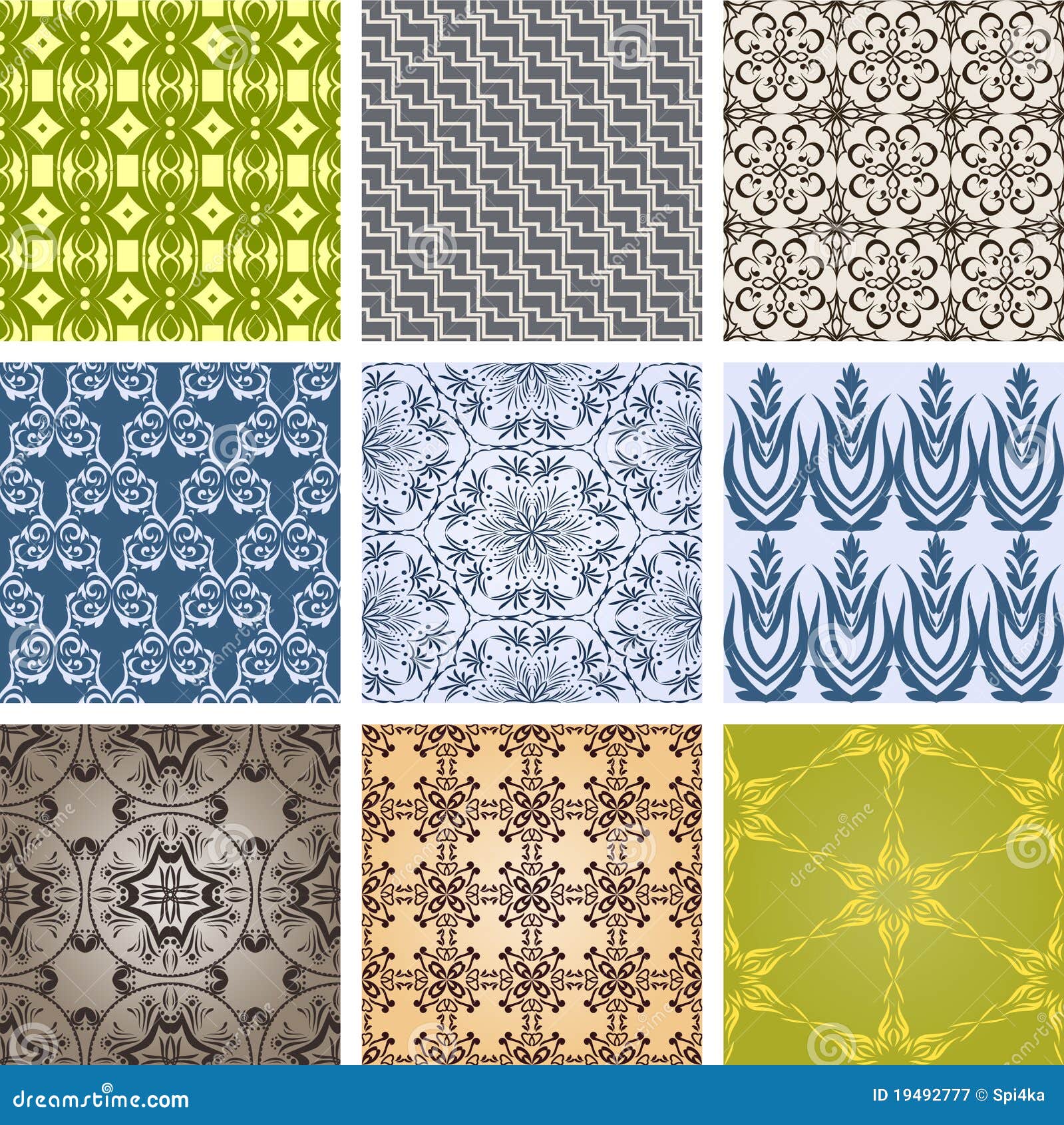 Seamless patterns stock vector. Illustration of floral - 19492777