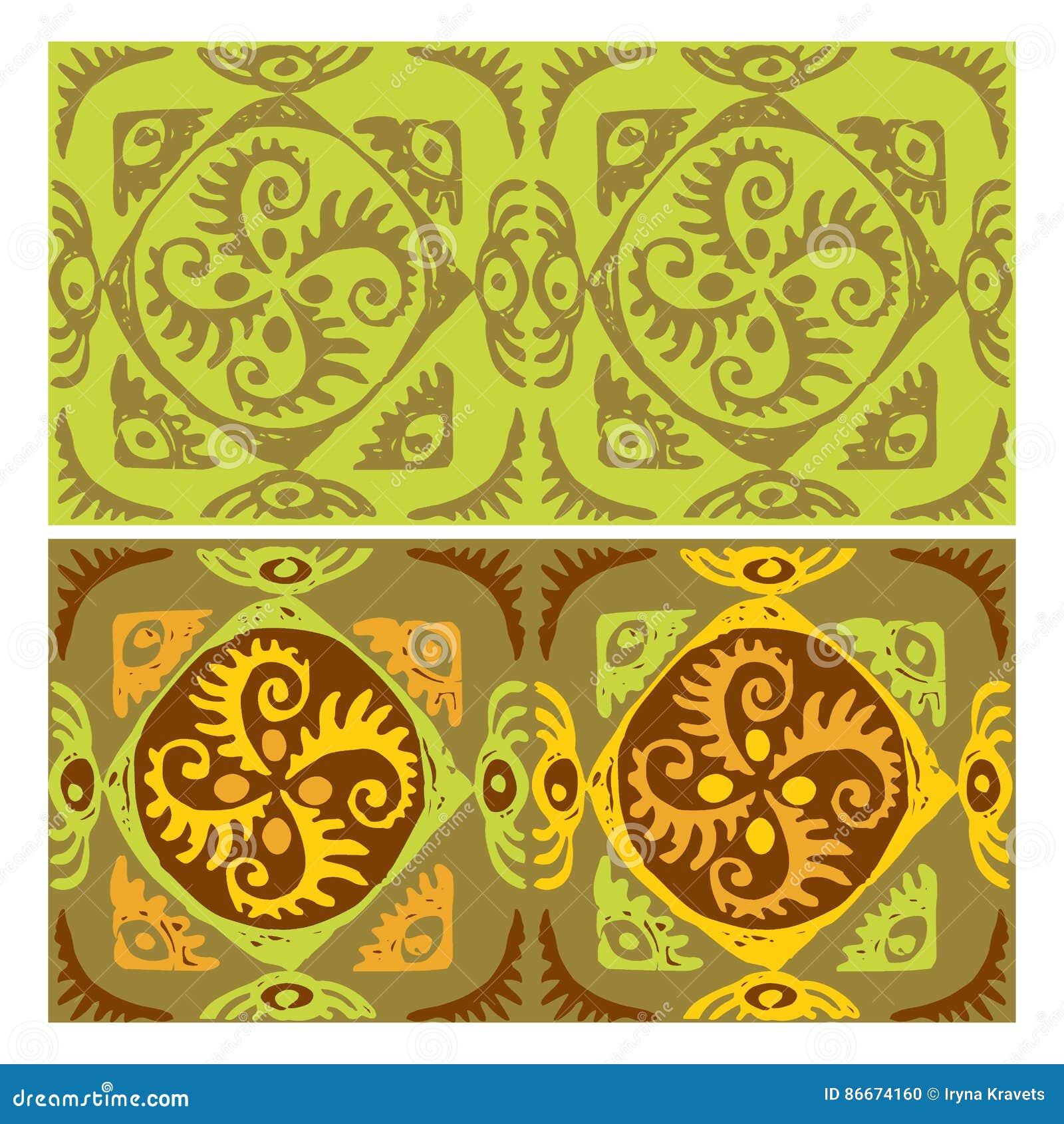 Seamless Patterns with an Ancient Symbol of the Sun Stock Vector ...