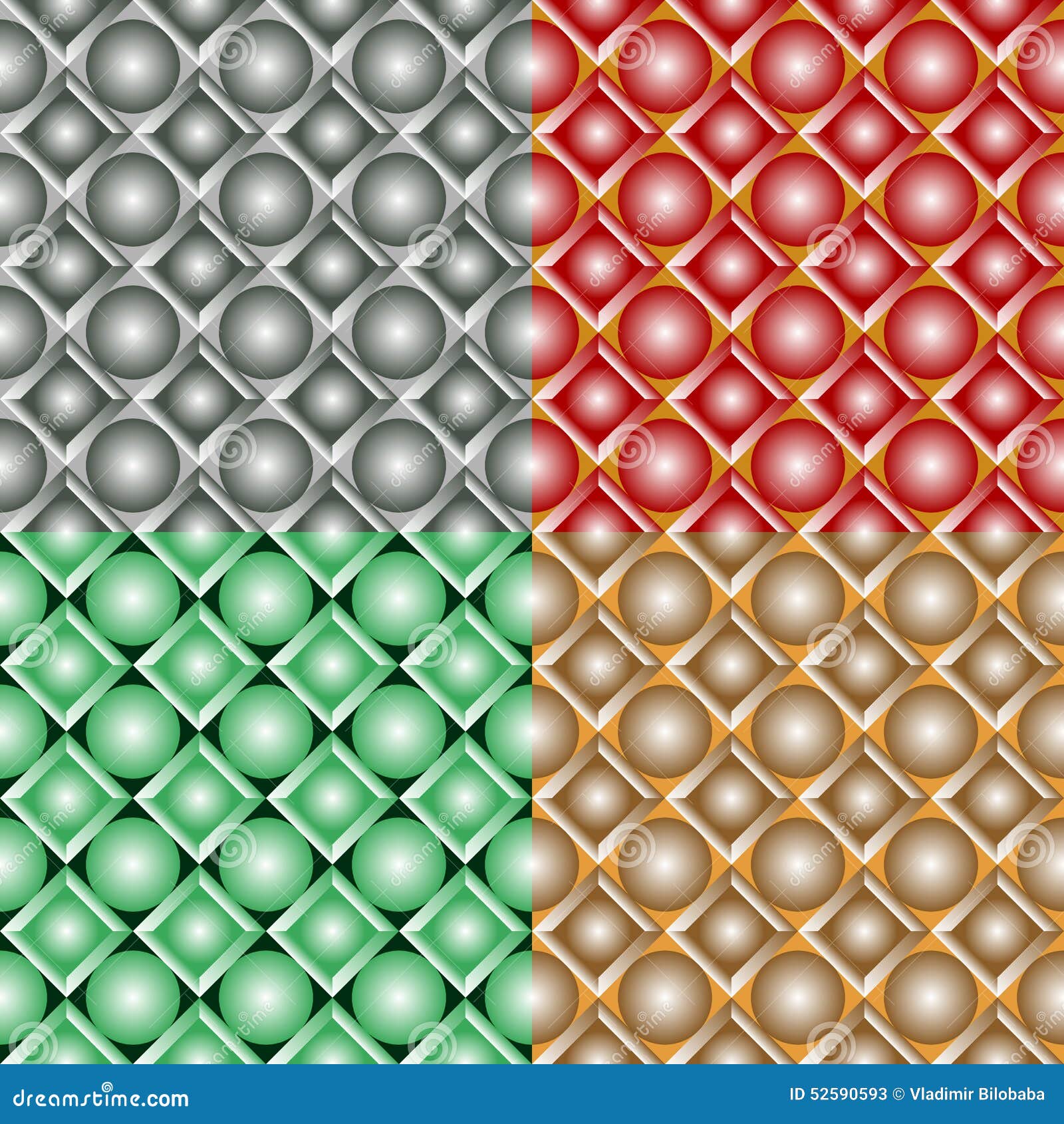 Seamless Patterns with Balls Stock Vector - Illustration of gradient ...