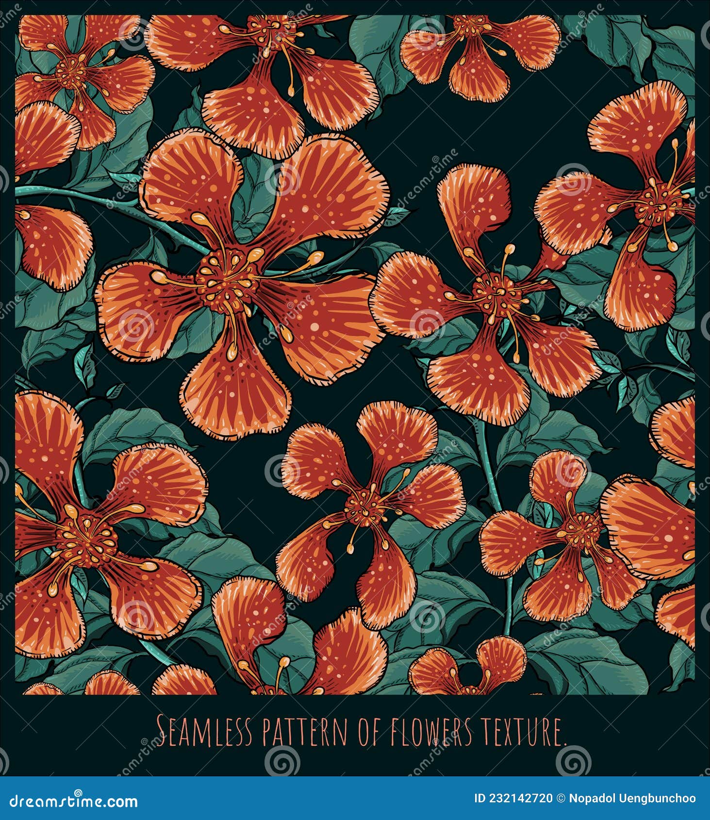 Seamless Patterns of Barbados Pride Flowers Stock Vector - Illustration ...