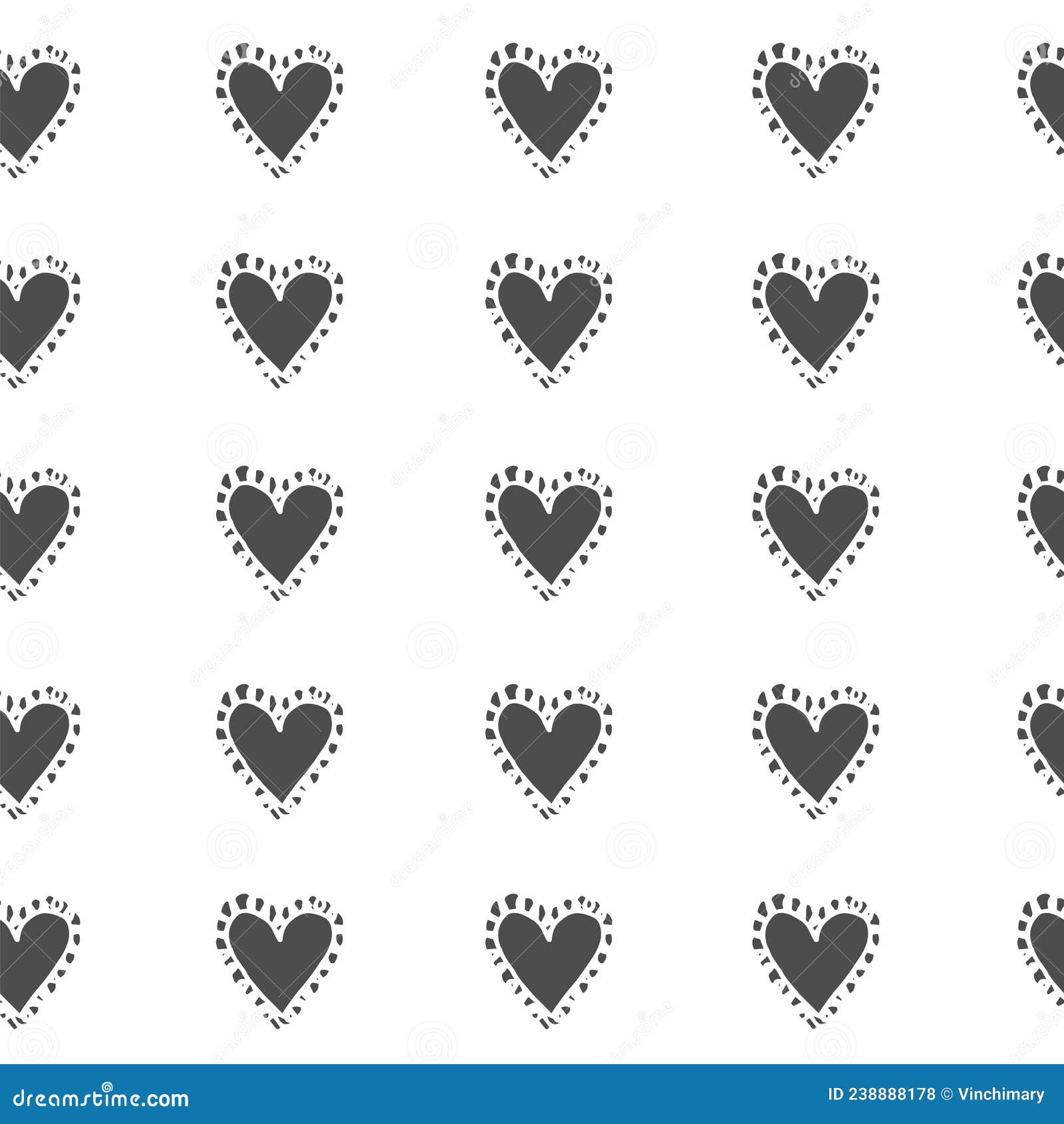 Seamless Patterns of Black Hearts Stock Vector - Illustration of ...