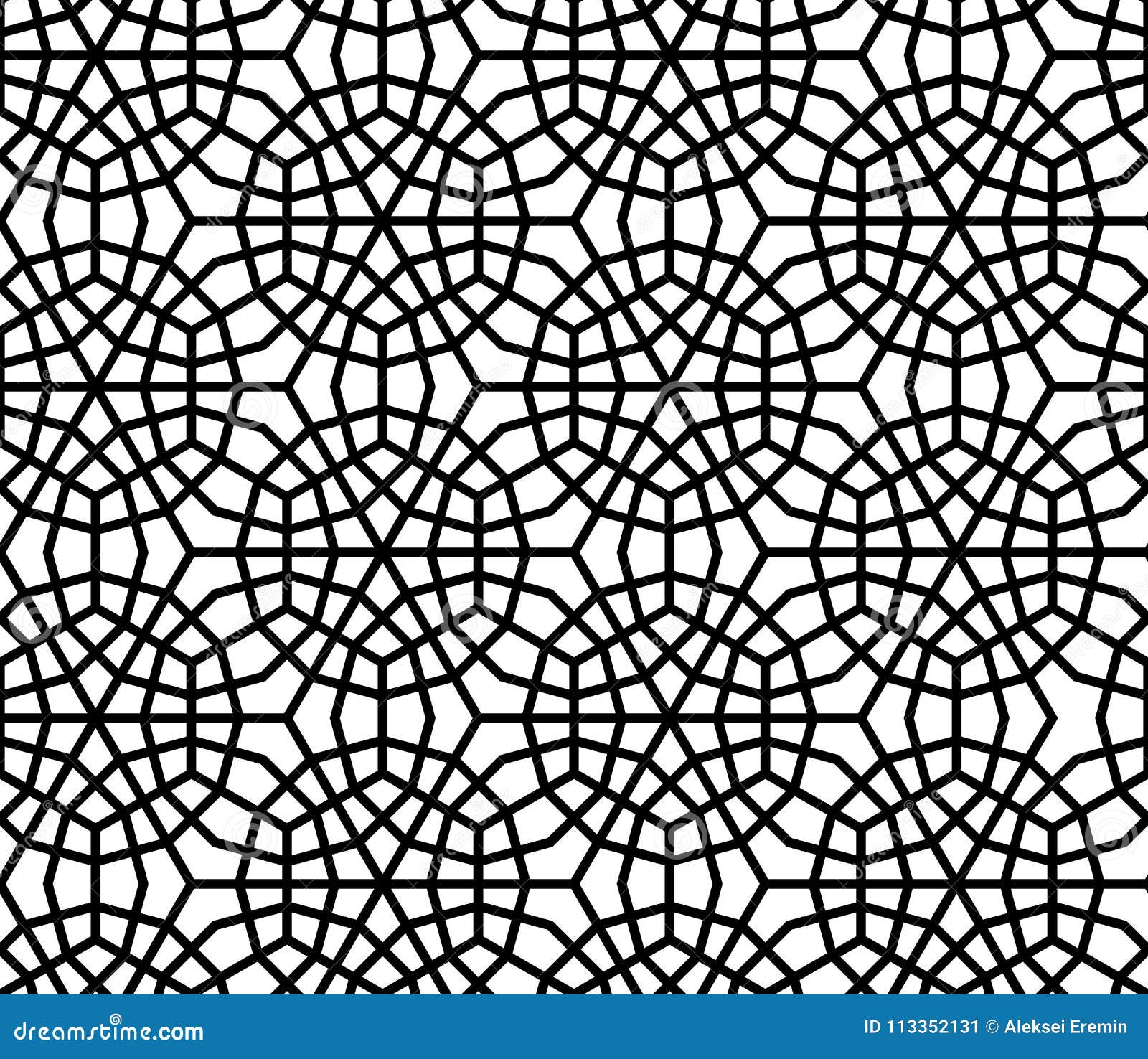 Simple Seamless Geometric Ornament in Black and White Silhouette. Stock ...