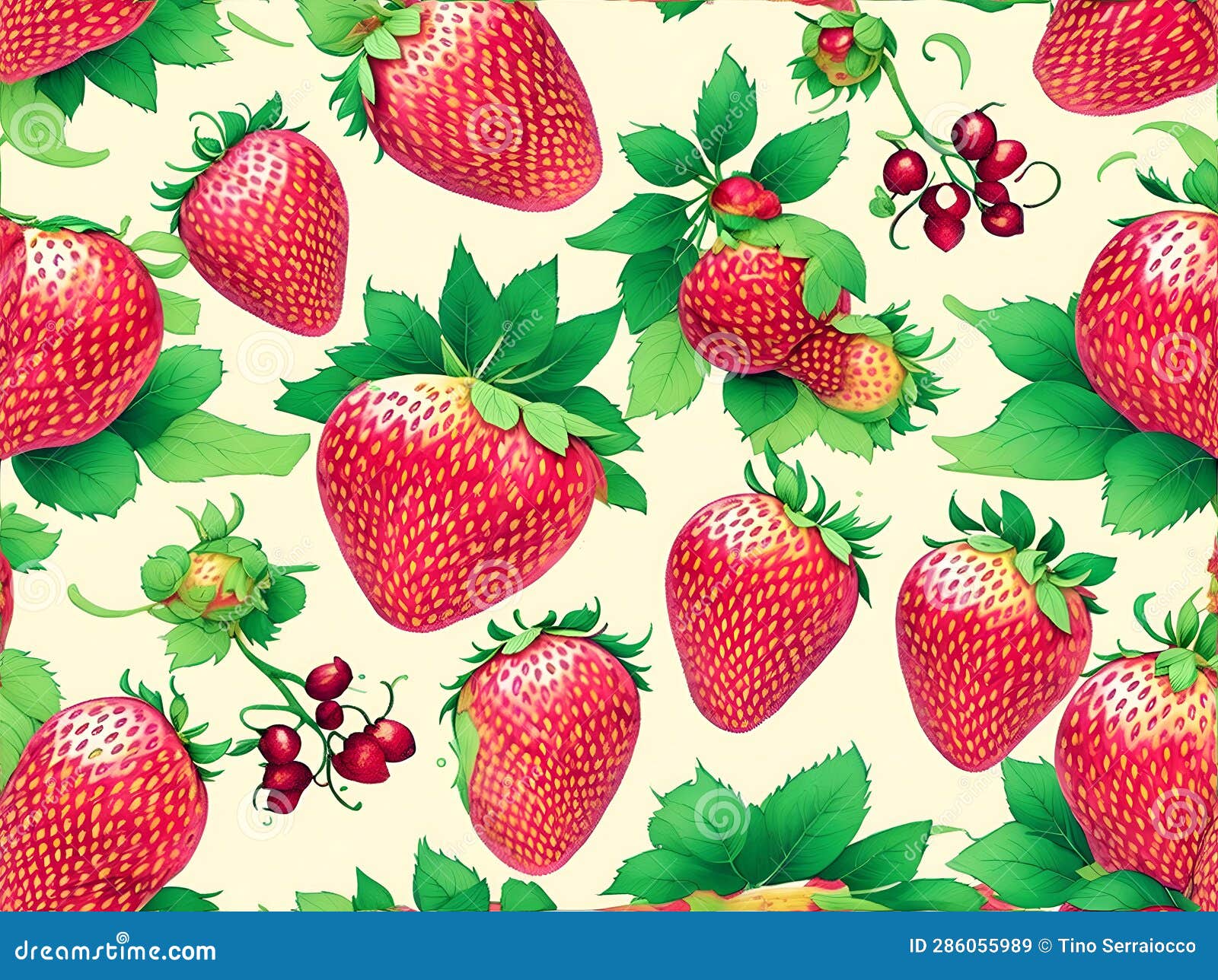 Seamless Patterns Botanical Strawberry Step Repeating , Generated by AI ...