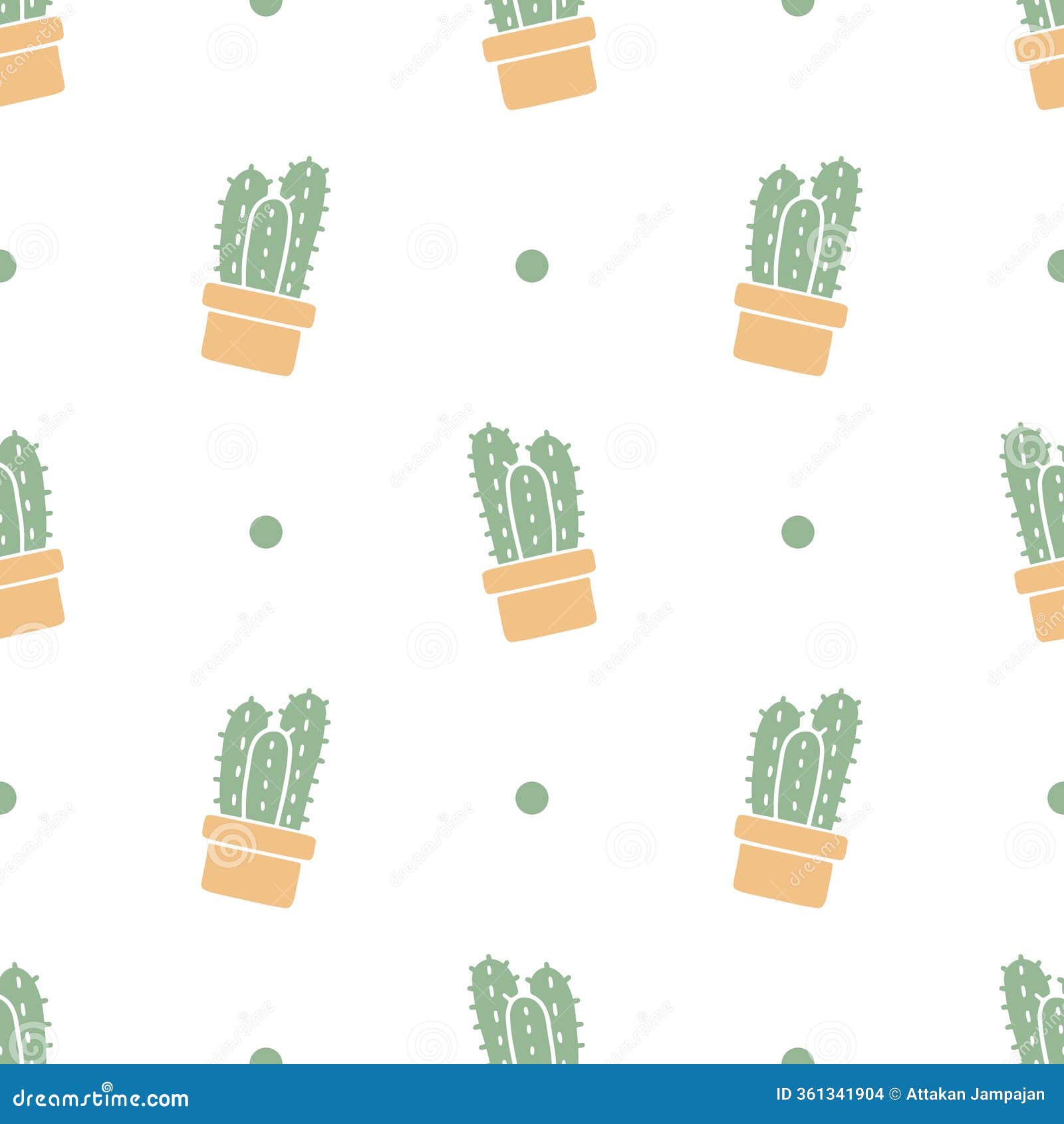 Seamless Patterns of Cactus Cartoon Doodle, Vector. Stock Illustration - Illustration of flat ...