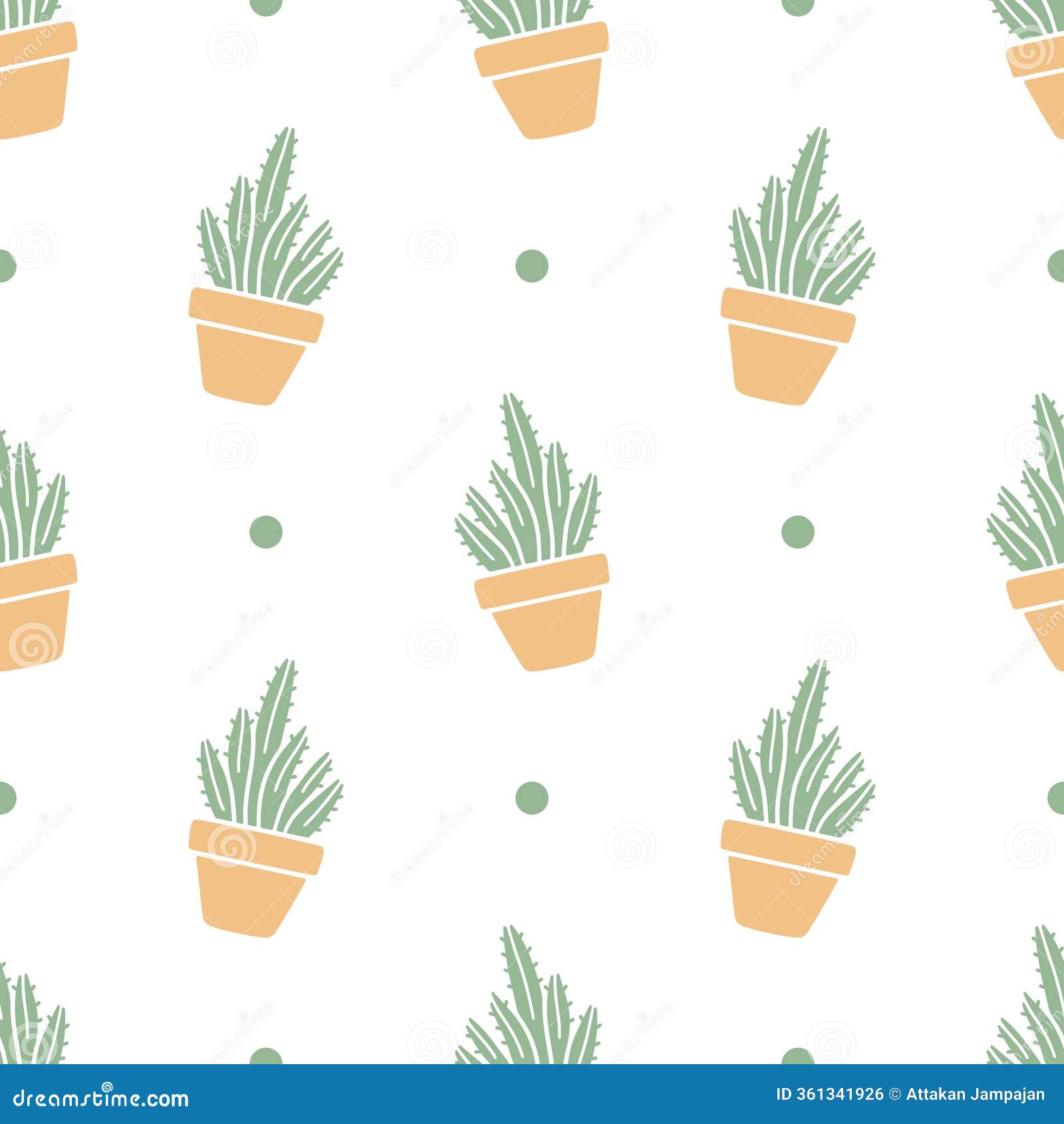 Seamless Patterns of Cactus Cartoon Doodle, Vector. Stock Illustration - Illustration of modern ...