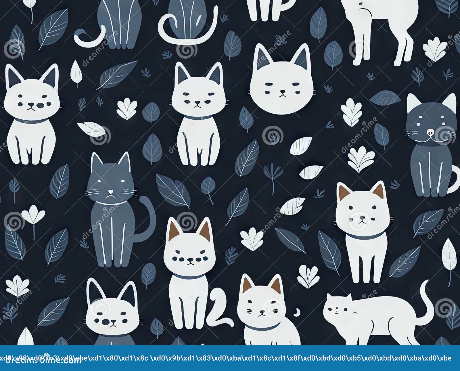 Seamless Patterns of Cats. Ai Generative Stock Illustration ...