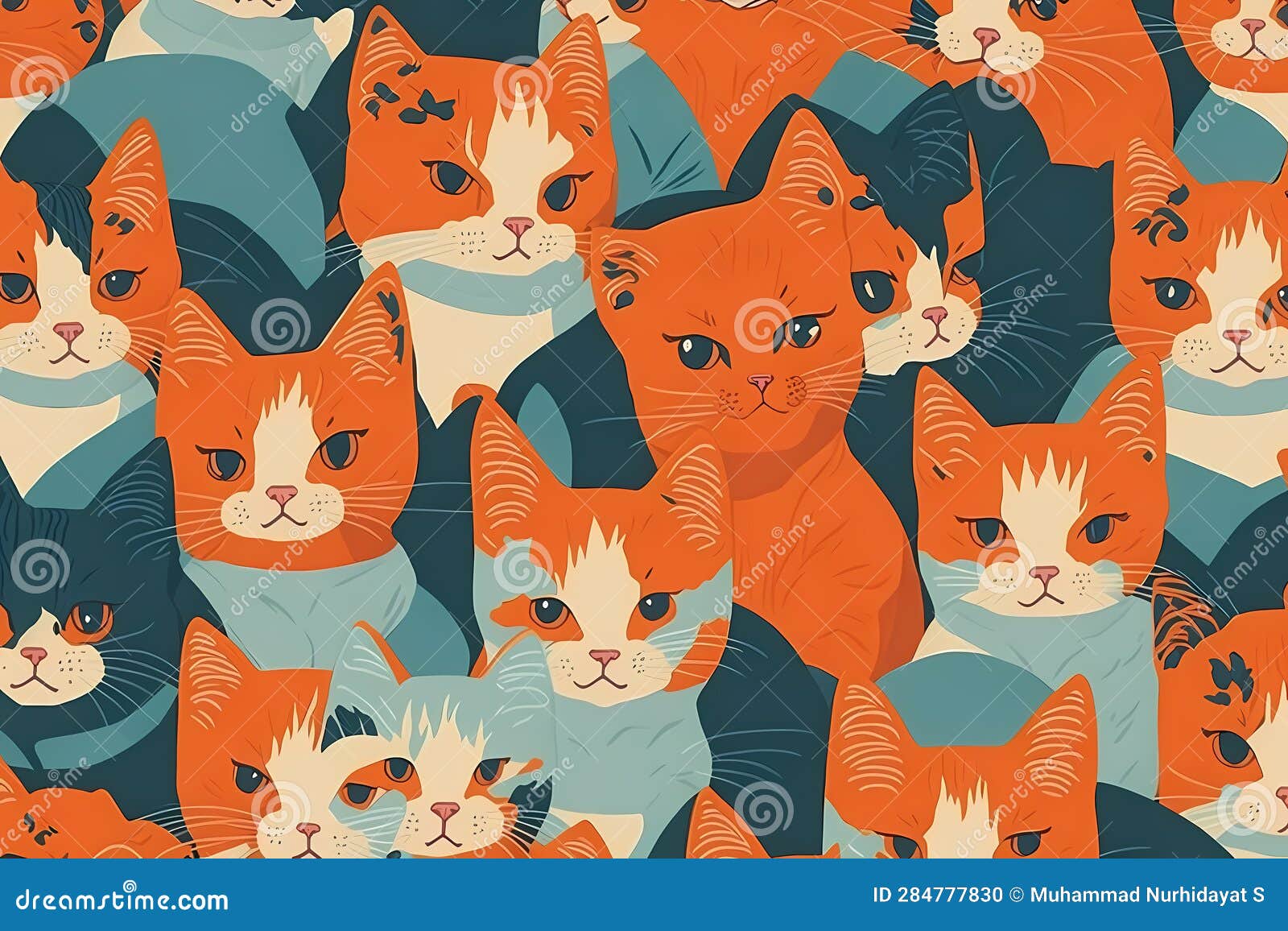 Seamless Patterns of Cats, Repeating Patterns Design, Fabric Art Stock ...