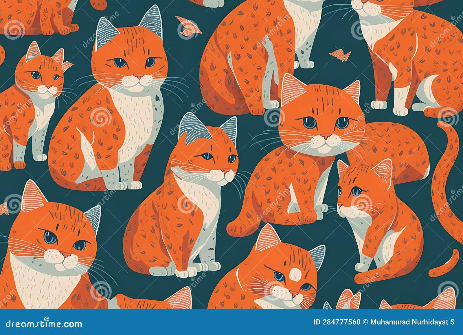 Seamless Patterns of Cats, Repeating Patterns Design, Fabric Art Stock ...