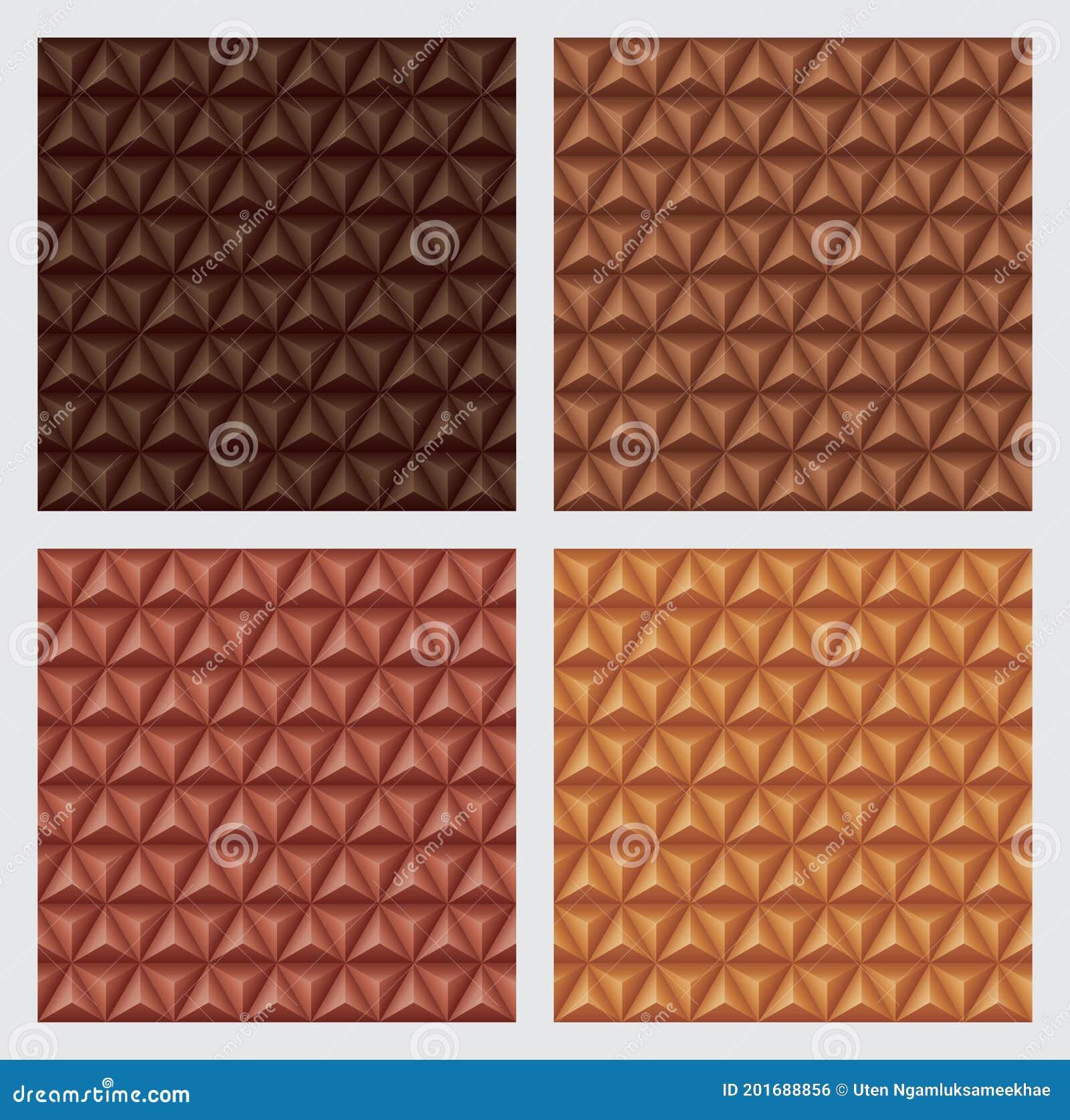 Seamless Patterns 3D Triangle Earth Tone Orange Color Backgrounds Stock ...