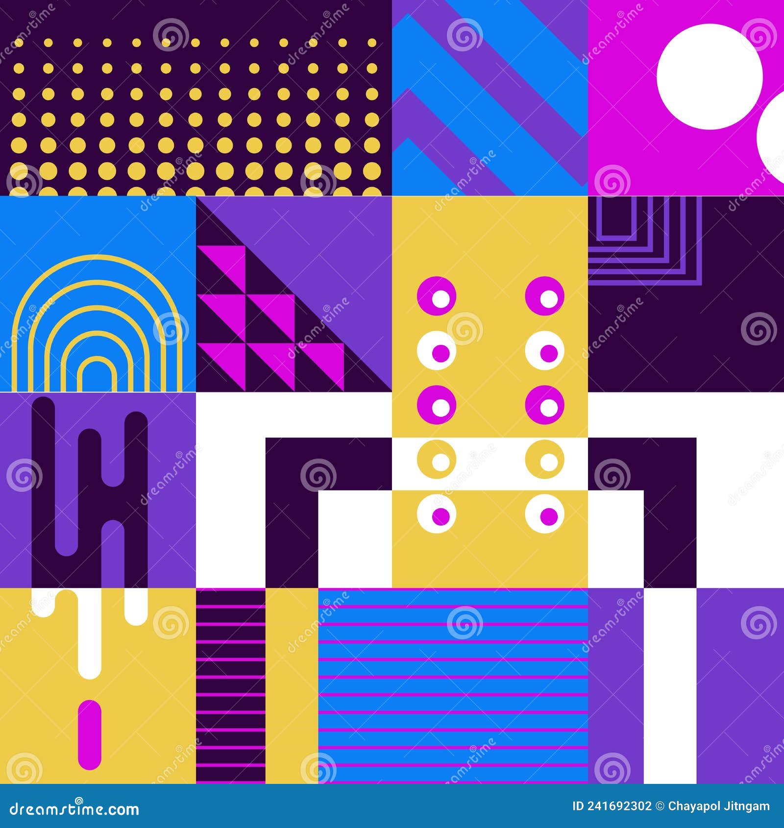 Seamless Patterns Design . Inspiration from Memphis Art Stock Vector ...