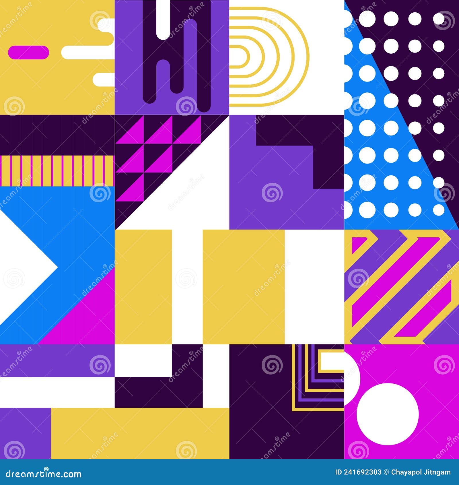 Seamless Patterns Design . Inspiration from Memphis Art Stock Vector ...