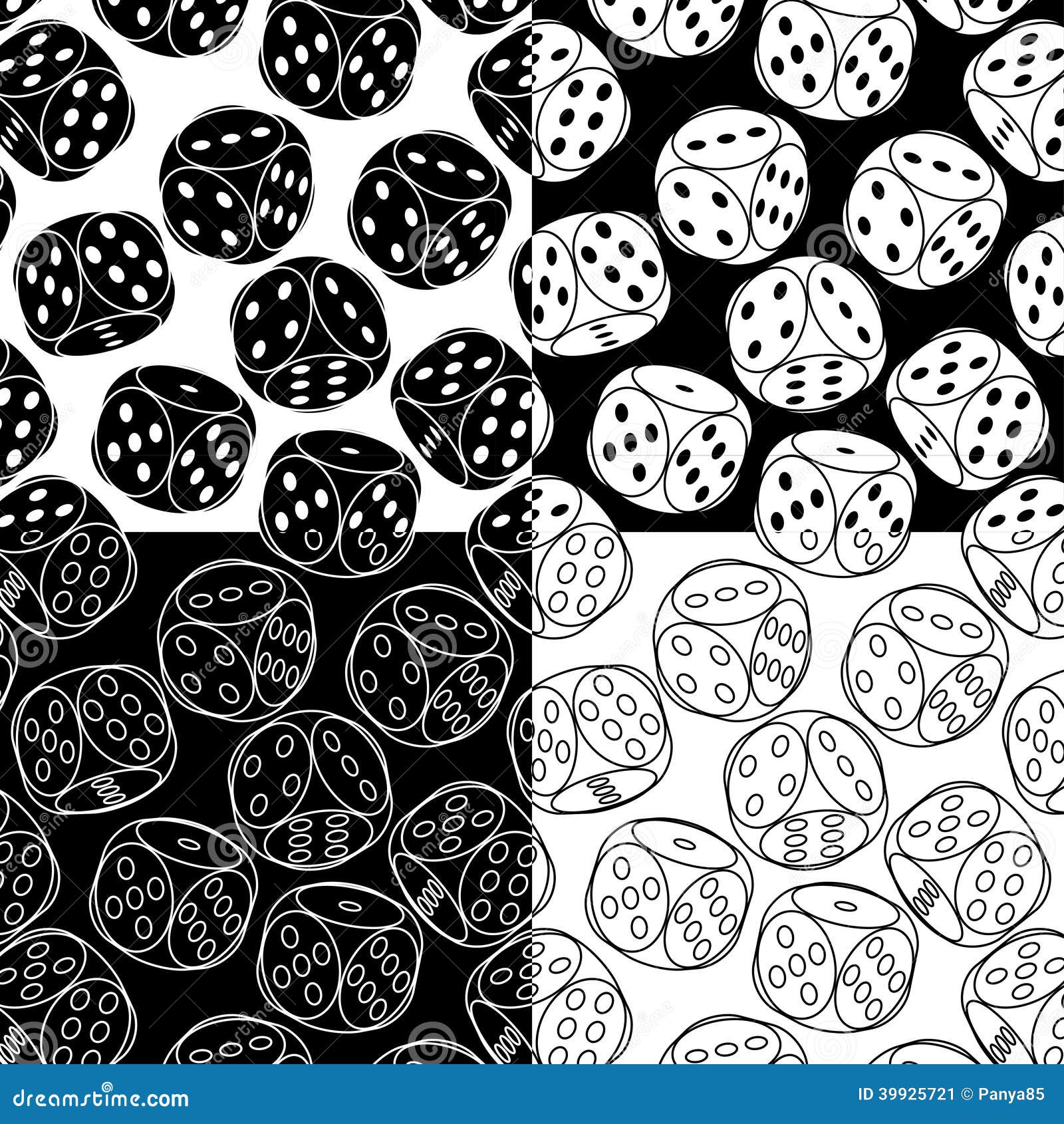 Seamless Patterns with Dice Stock Vector - Illustration of seamless ...