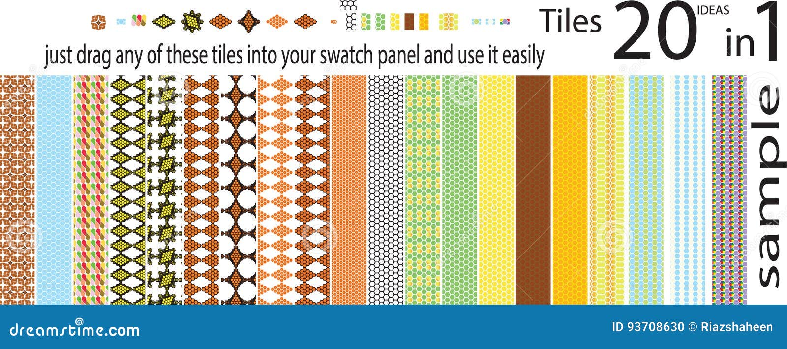 Seamless Patterns of Different Unique Shapes ,set of Unique and Stock ...