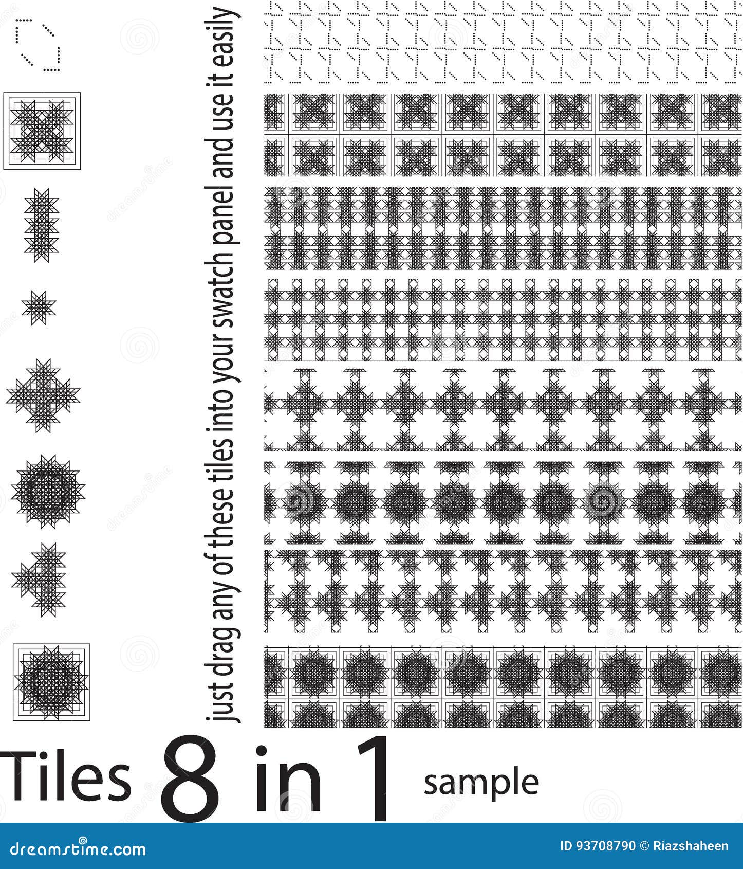 Seamless Patterns of Different Unique Shapes ,set of Unique and Stock ...