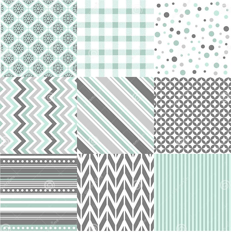 Seamless Patterns with Fabric Texture Stock Vector - Illustration of ...