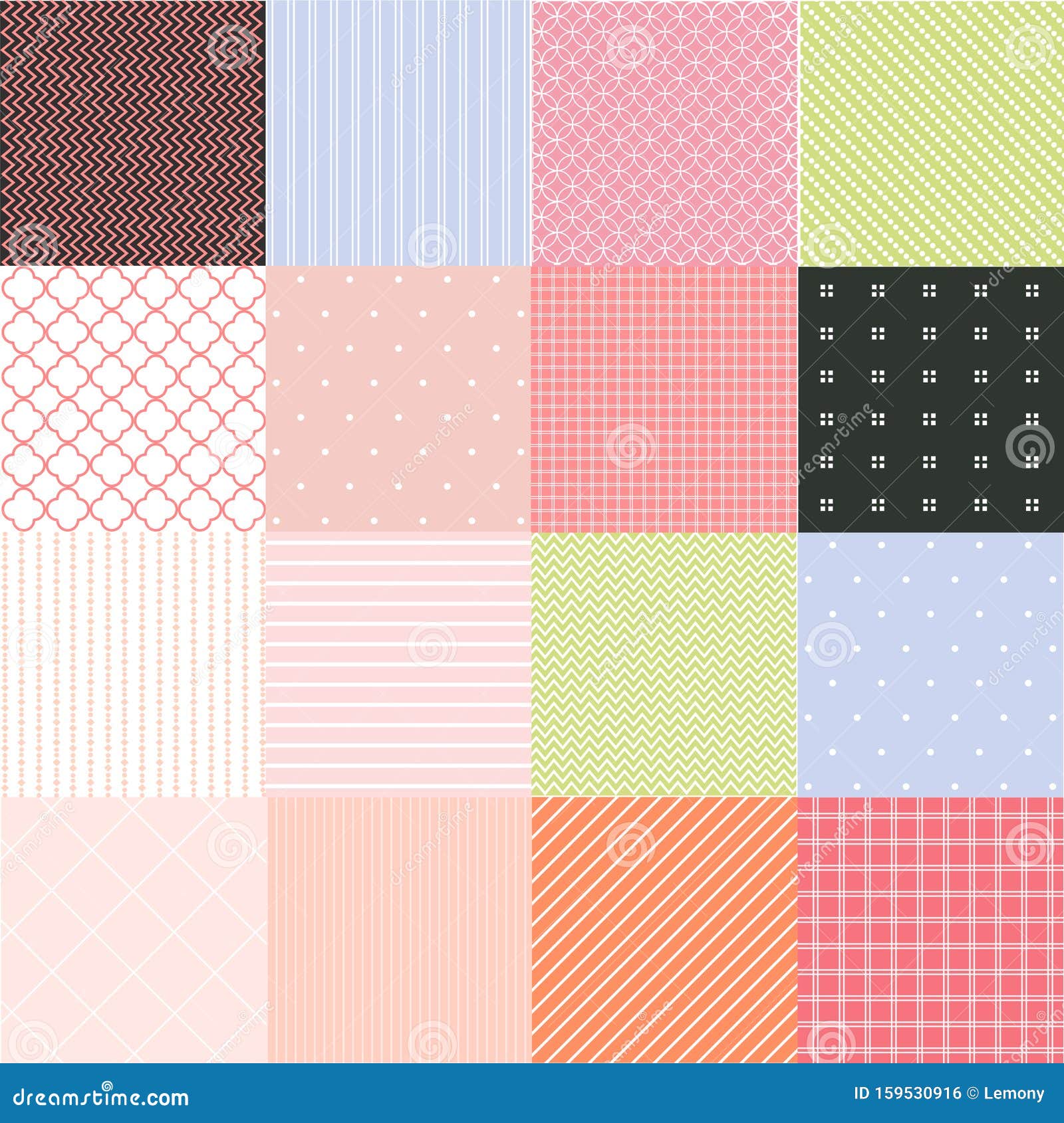Seamless Patterns With Fabric Texture Vector Illustration