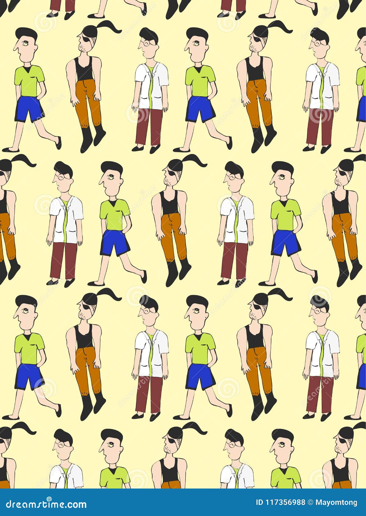 Men pattern stock vector. Illustration of male, face - 117356988