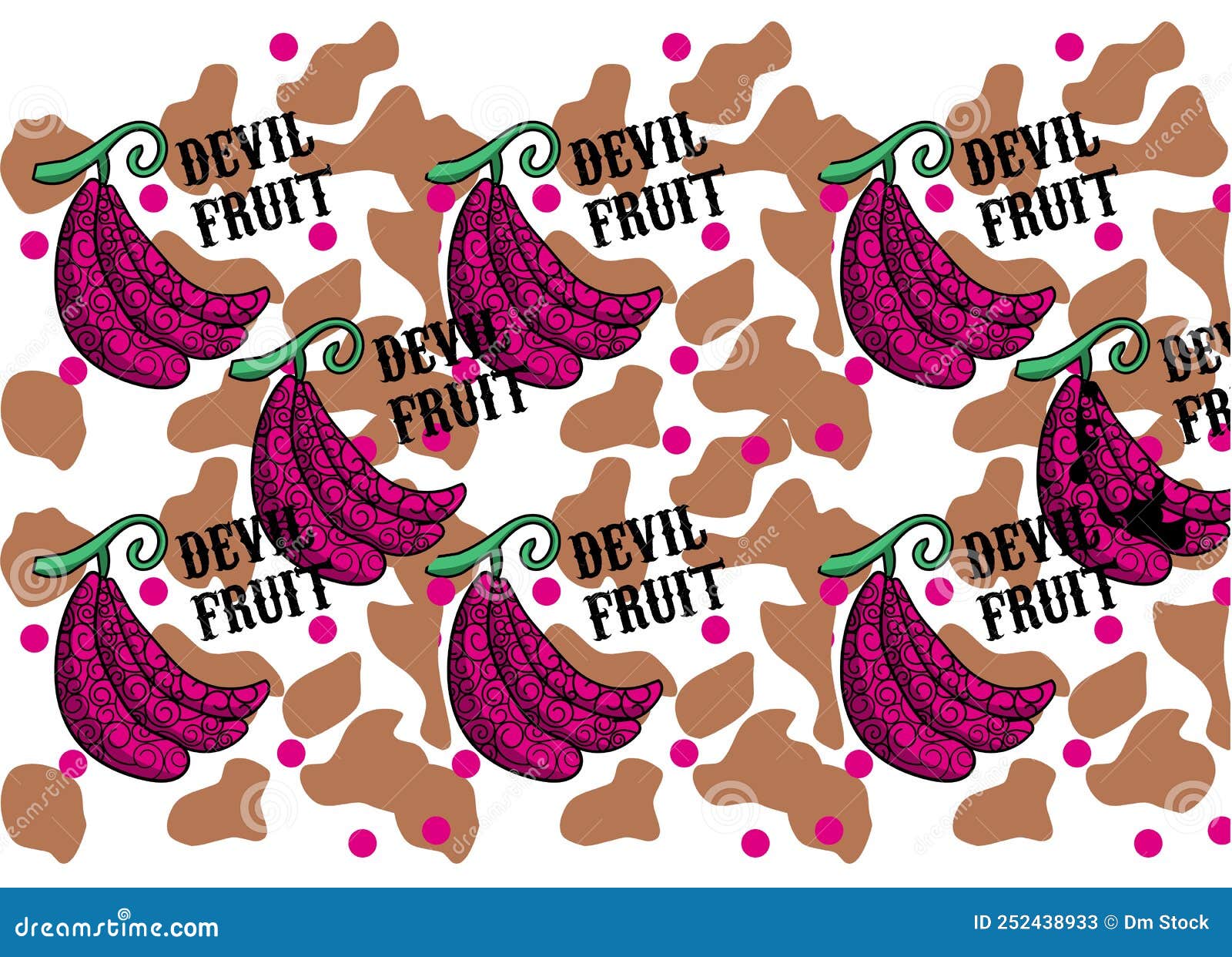Seamless Patterns for Fictional Objects, Devil Fruit Items, in One of ...