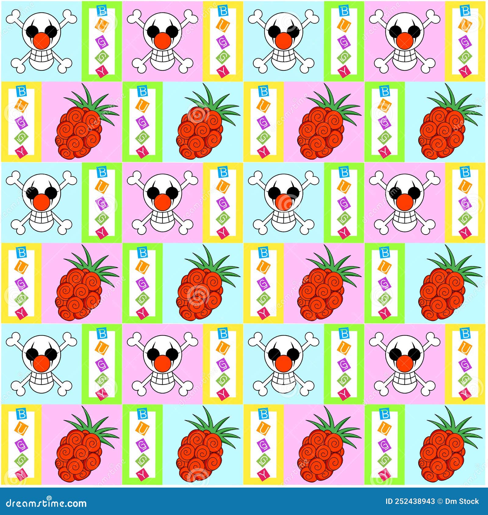 Seamless Patterns for Fictional Objects, Devil Fruit Items, in One of ...