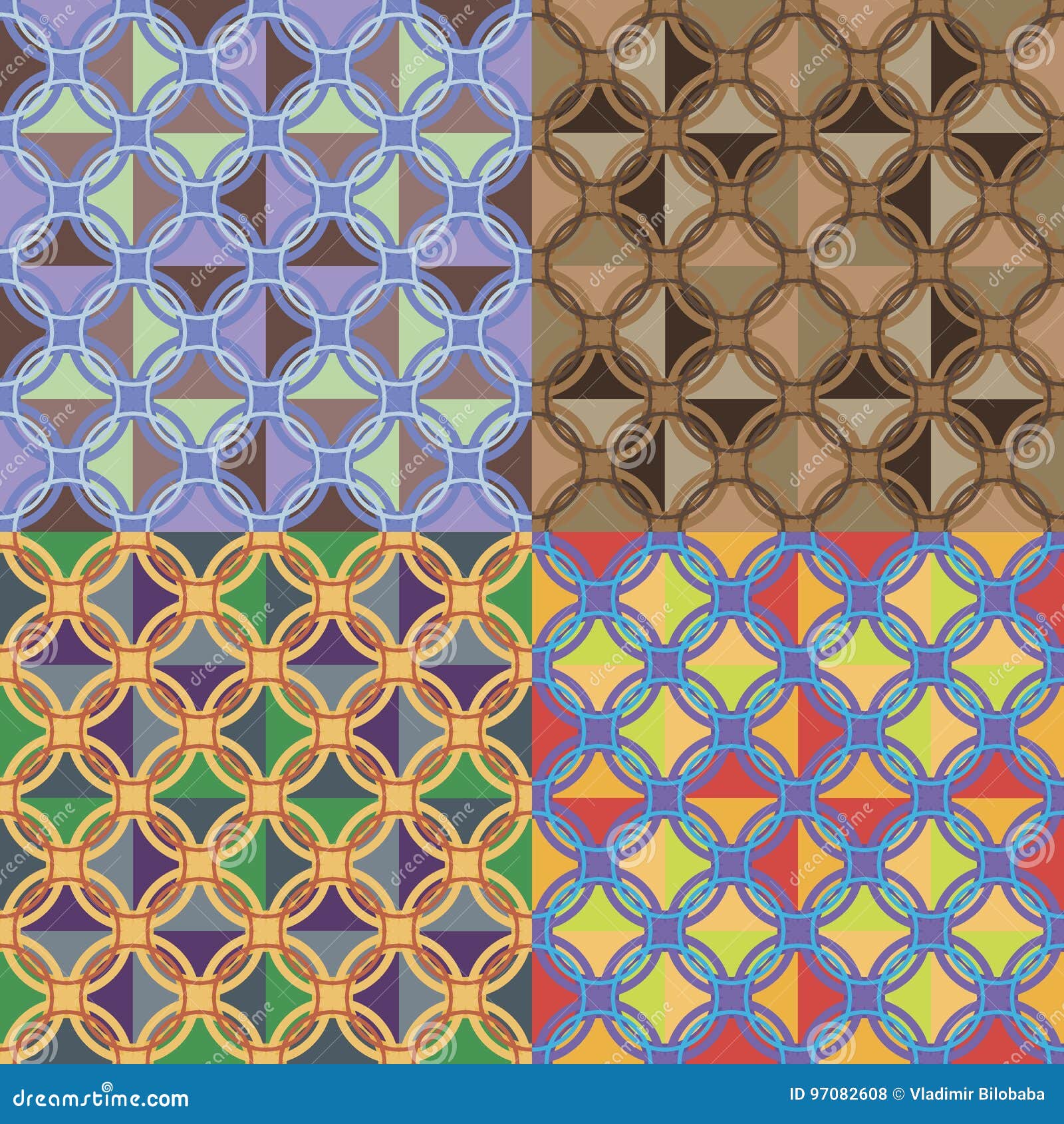 Seamless Patterns with Geometric Elements Stock Vector - Illustration ...