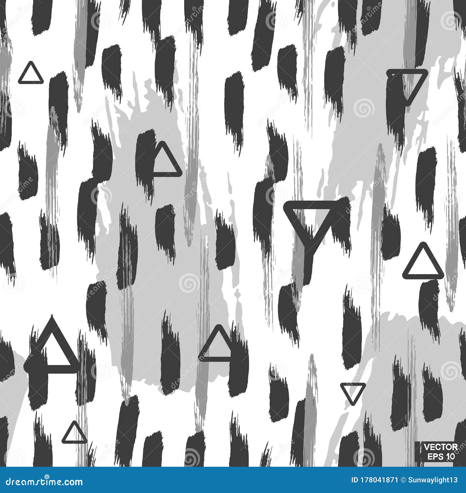 Seamless Patterns with Geometric and Scribble Texture Stock Vector ...