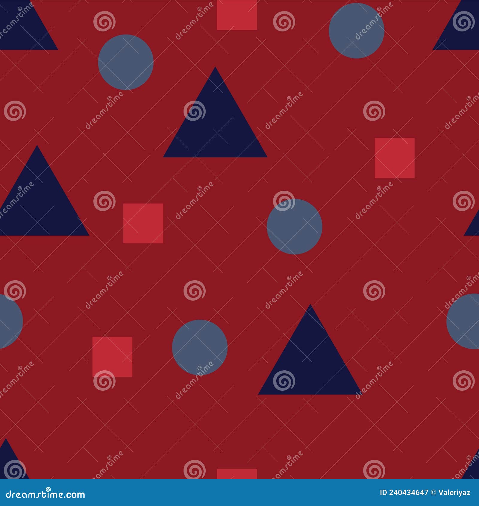 Red Seamless Patterns with Geometric Shapes, Circles, Triangles and ...