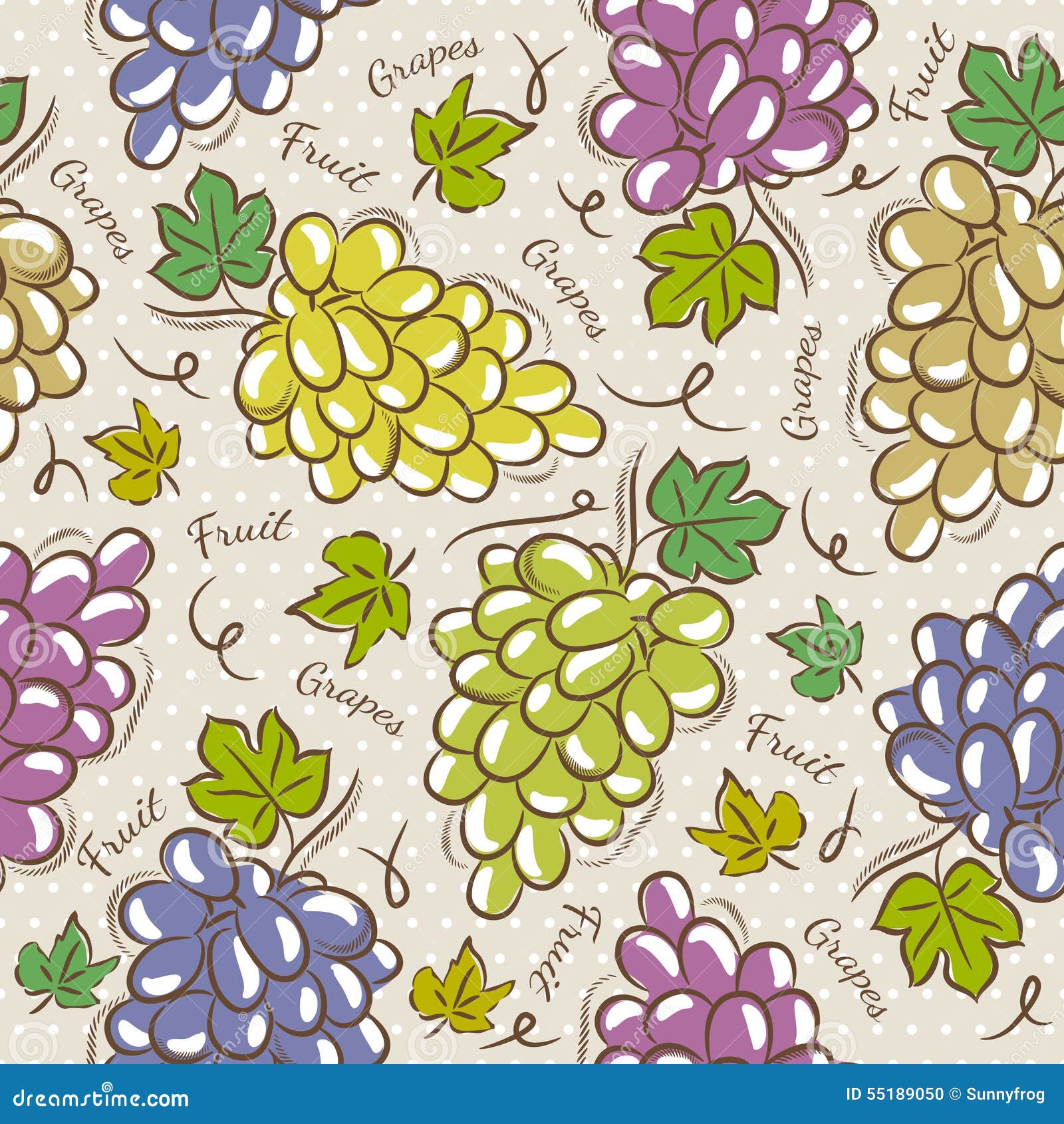 Seamless Patterns with Grapes Stock Vector - Illustration of cook, food ...