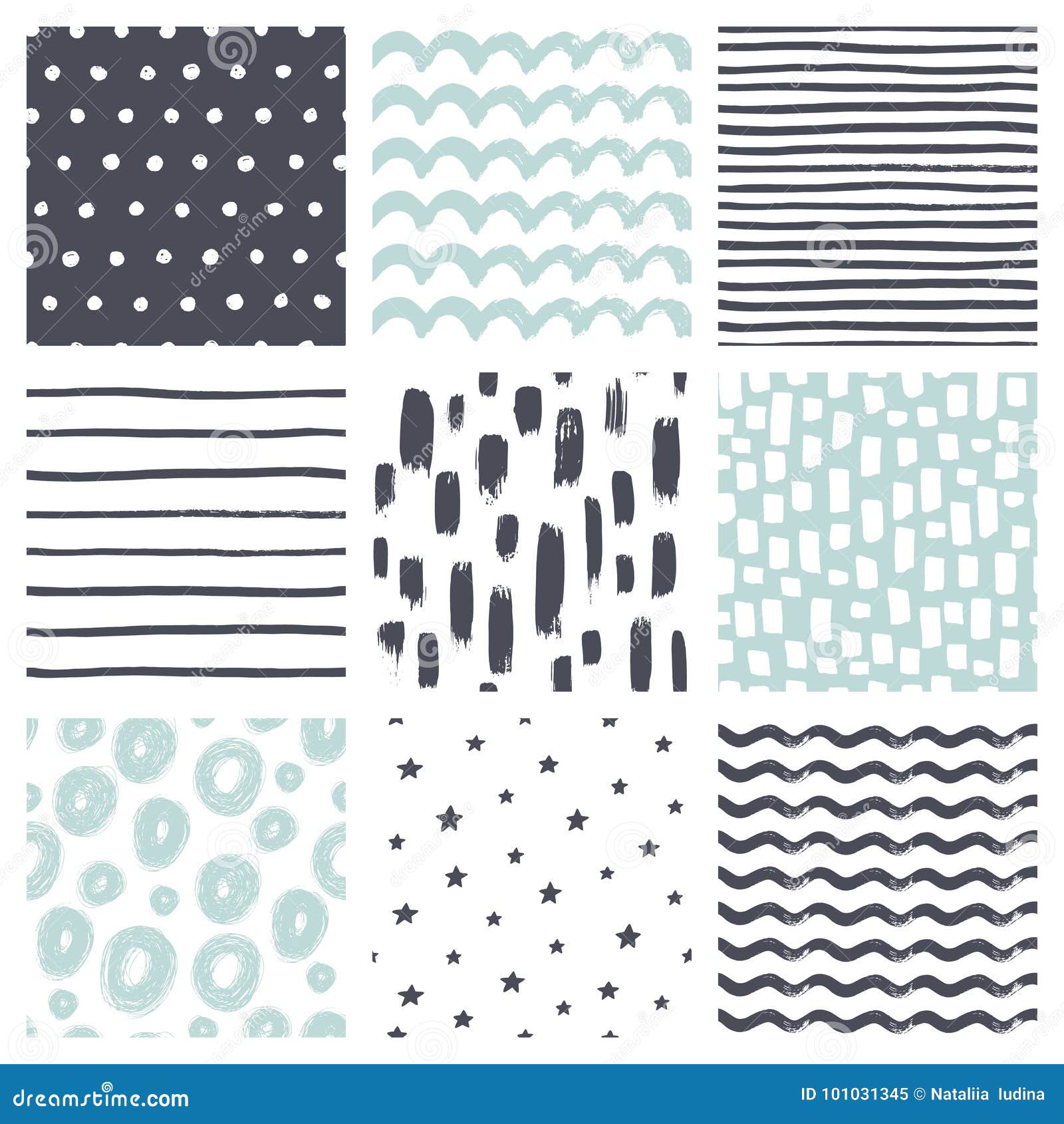 Seamless Patterns with Hand Drawn Scribble and Spot. Abstract ...