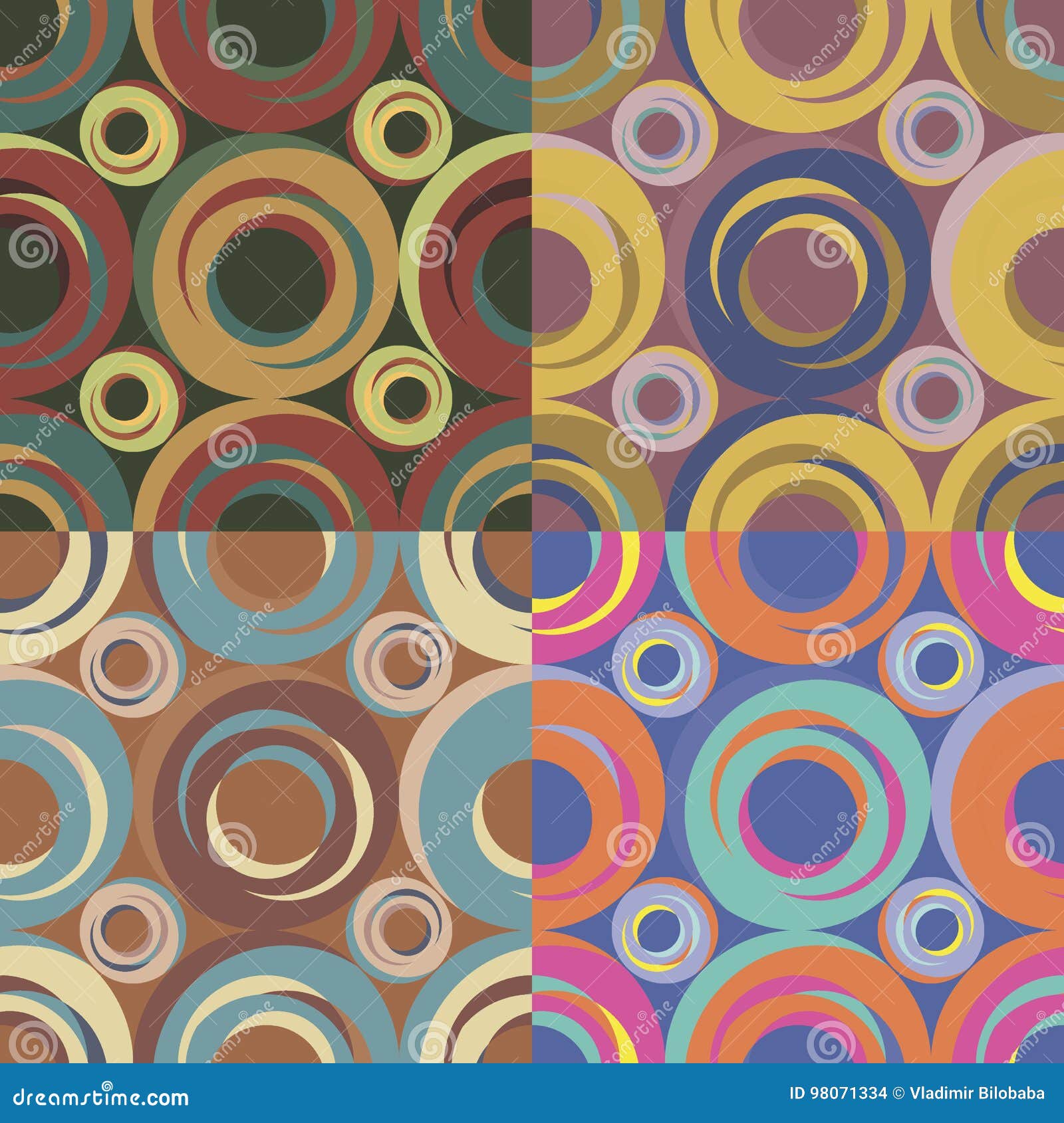 Seamless Patterns with Irregular Circles Stock Vector - Illustration of ...