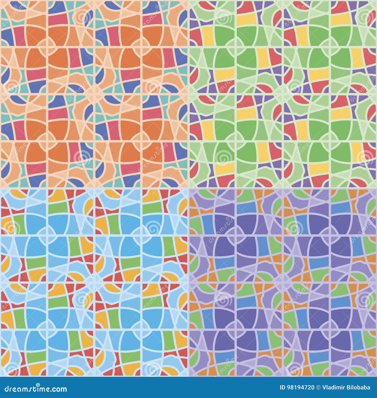 Seamless Patterns with Irregular Geometric Shapes Stock Vector ...