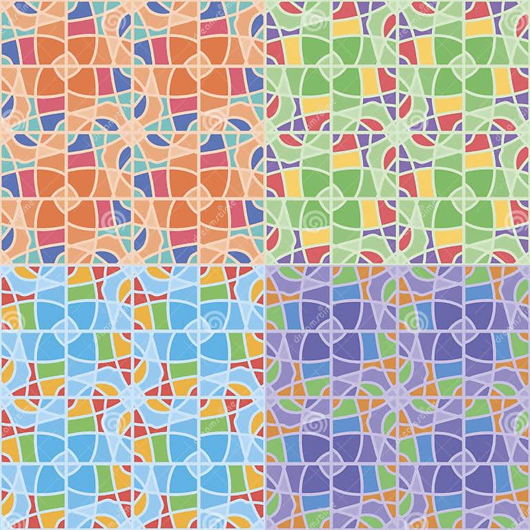 Seamless Patterns with Irregular Geometric Shapes Stock Vector ...