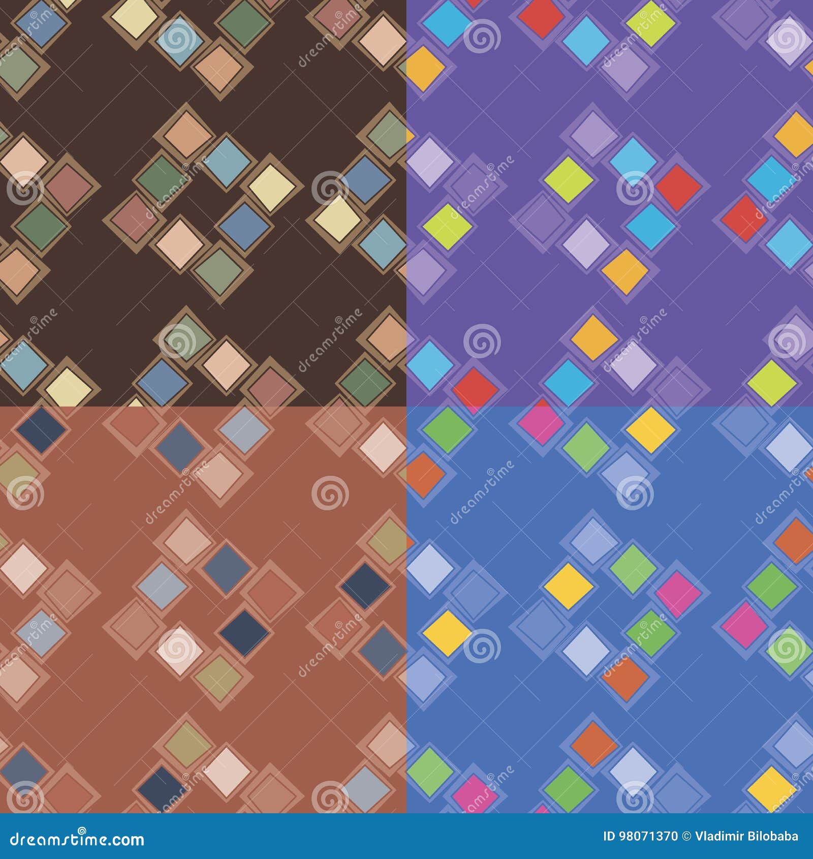 Seamless Patterns with Irregular Squares Stock Vector - Illustration of ...