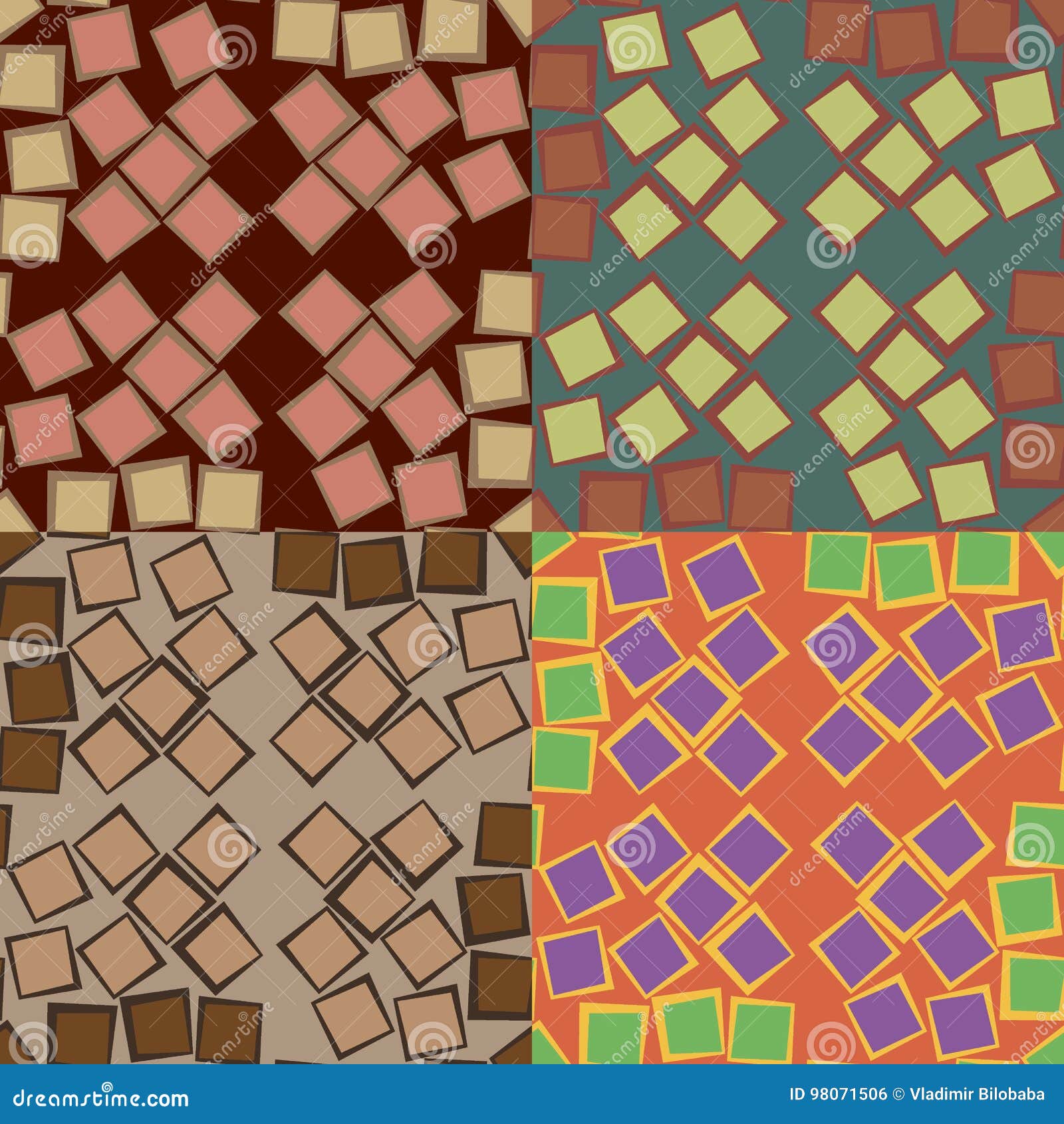 Seamless Patterns with Irregular Squares Stock Vector - Illustration of ...