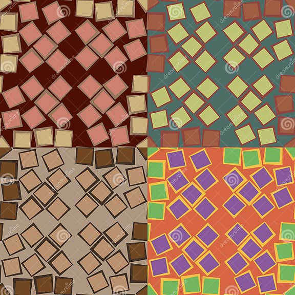 Seamless Patterns with Irregular Squares Stock Vector - Illustration of ...