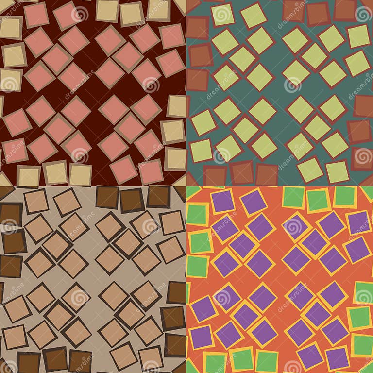 Seamless Patterns with Irregular Squares Stock Vector - Illustration of ...
