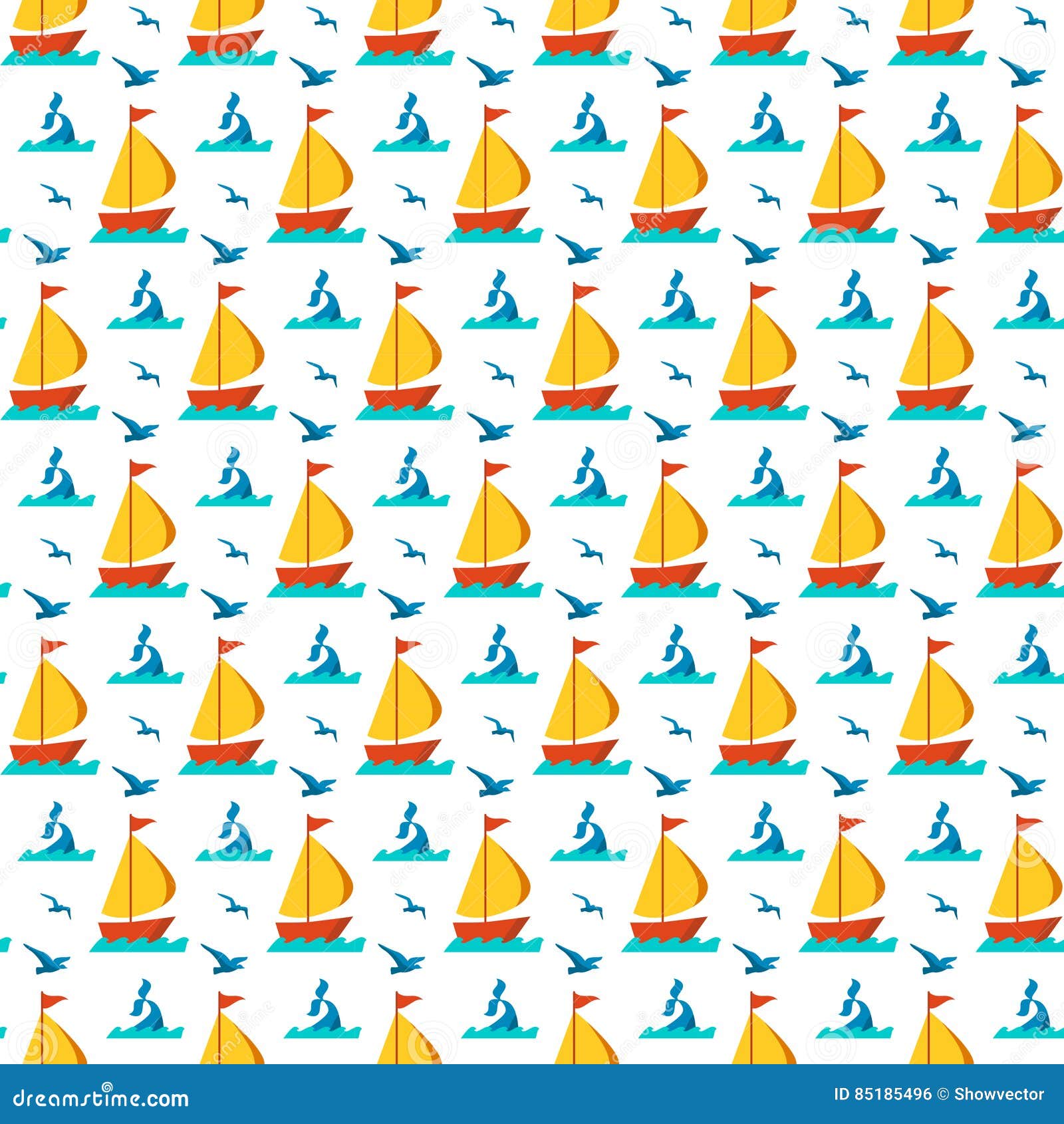 Seamless Patterns Nautical Elements Vector Stock Vector - Illustration ...