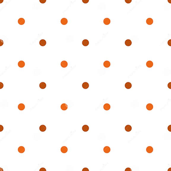 Seamless Patterns with Polka Dots in Orange Color Stock Vector ...
