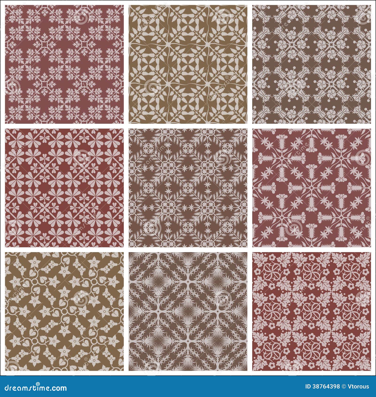 Seamless patterns stock vector. Illustration of fabric - 38764398