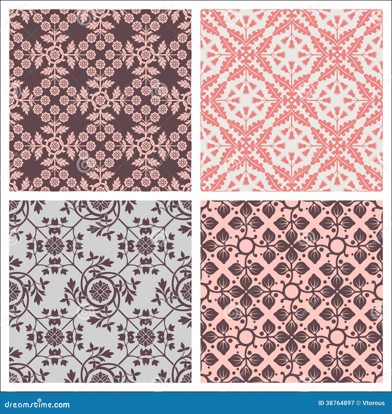 Seamless patterns stock vector. Illustration of fashioned - 38764897