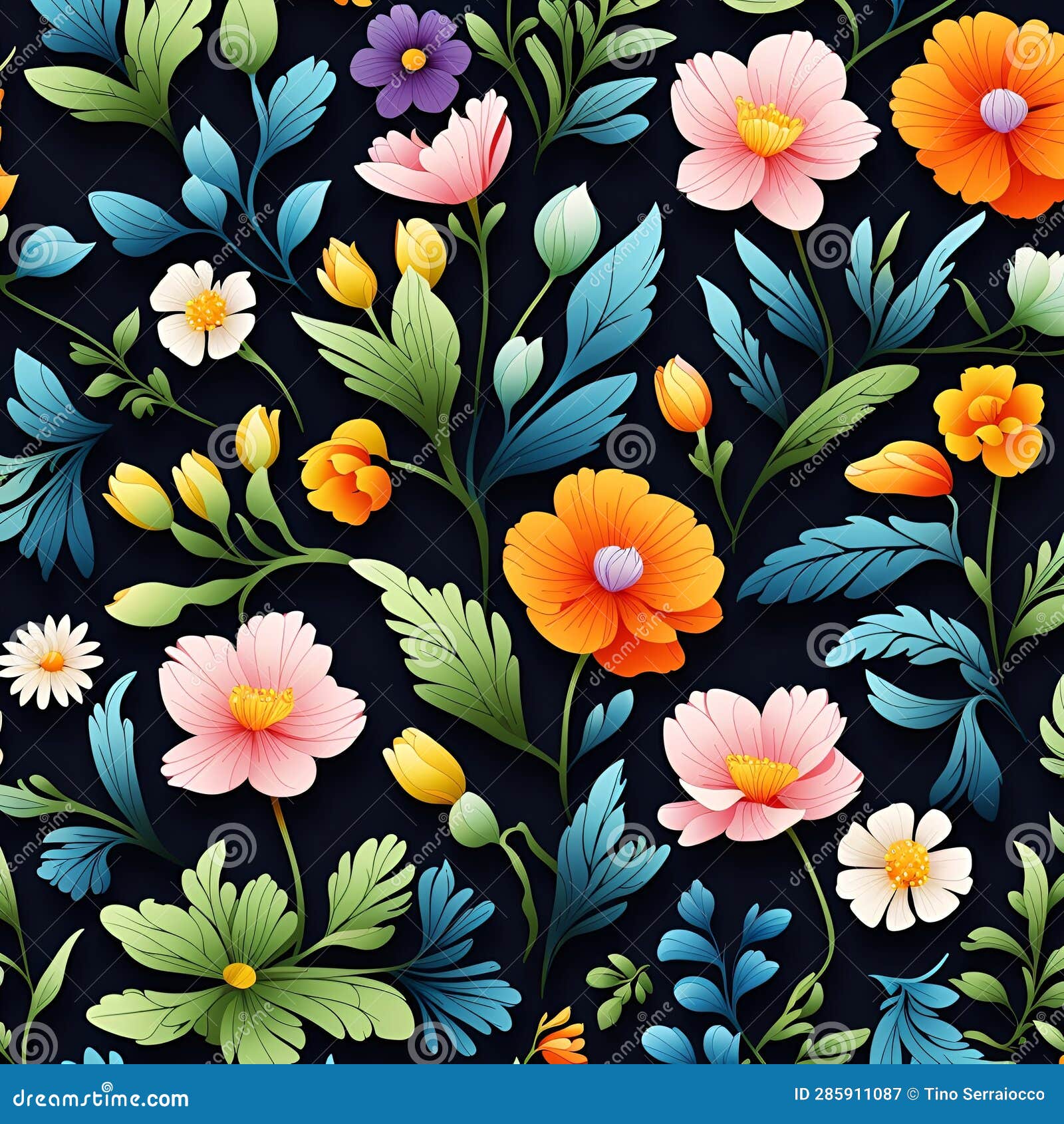 Seamless Patterns Repeating Patterns Design Fabric Floral Color ...