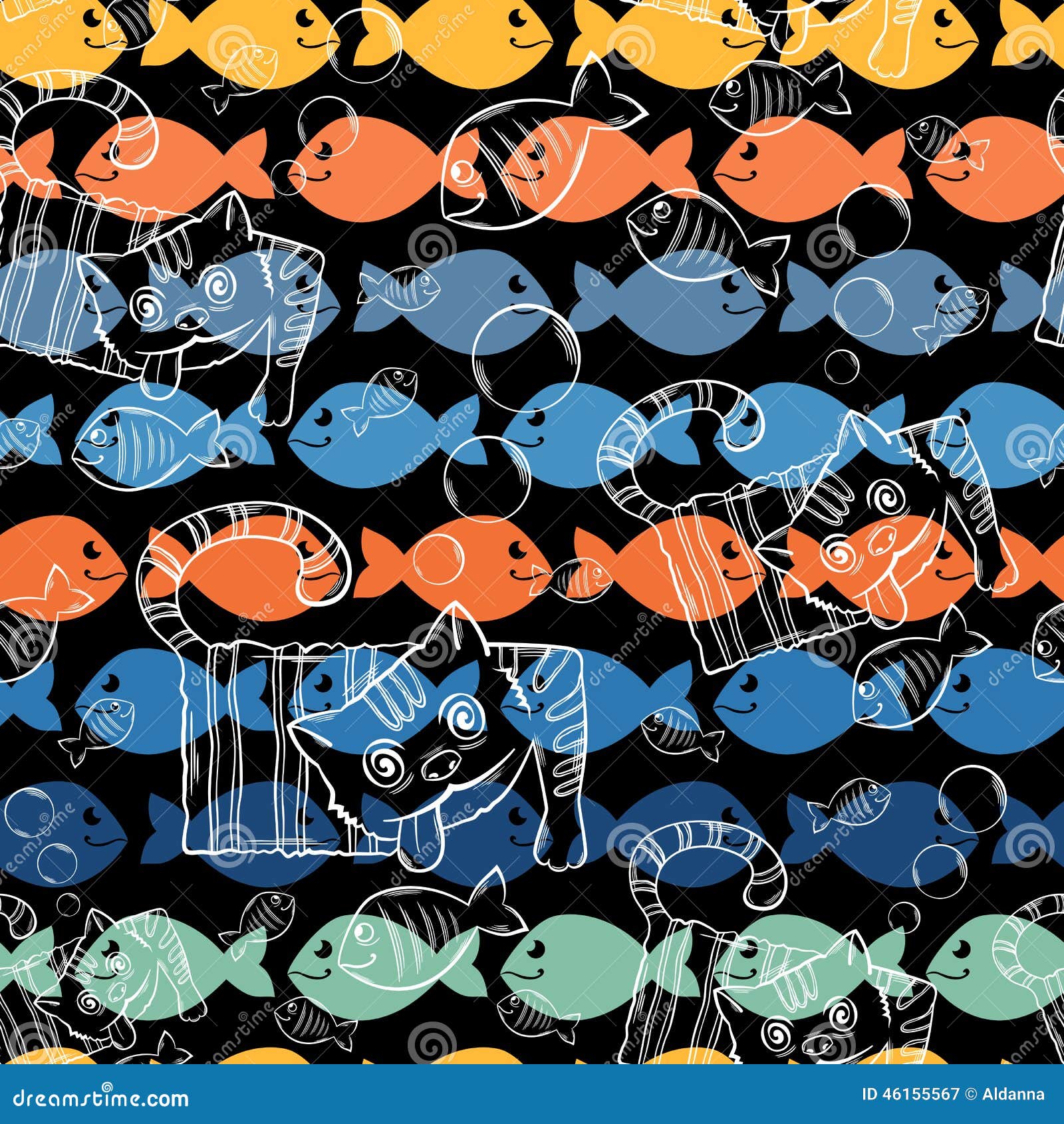 Seamless Patterns .a Series of Strange Animals Stock Vector ...